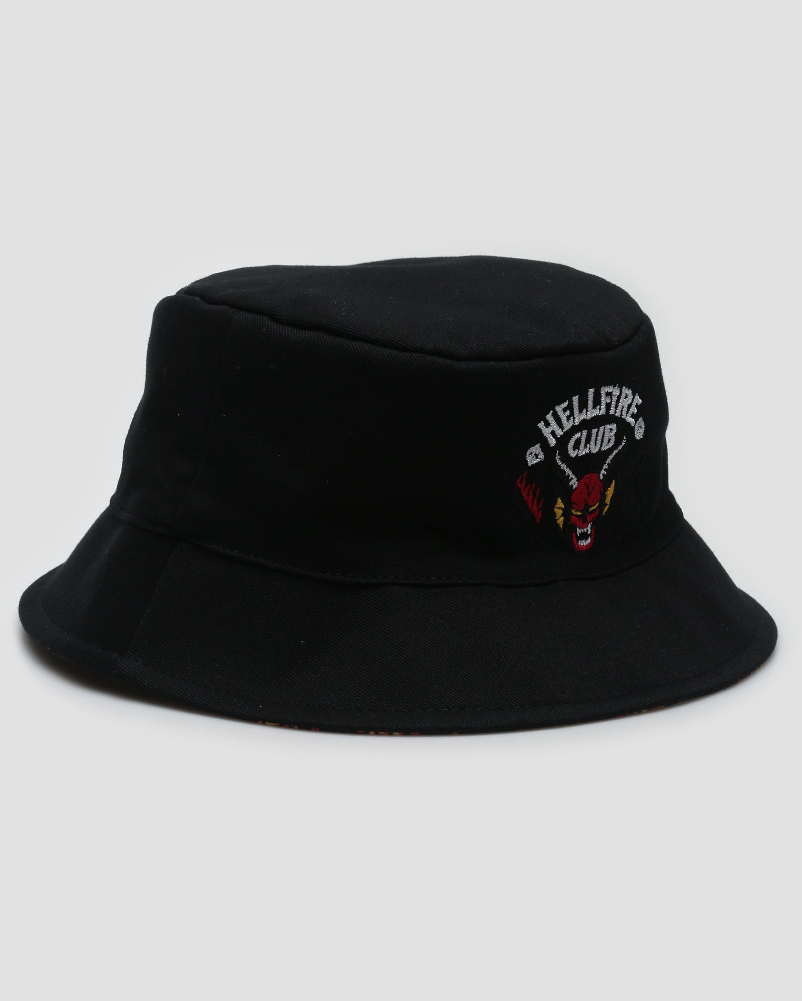 Chapéu bucket hat masculino Hellfire dupla face preto | Stranger Things ...