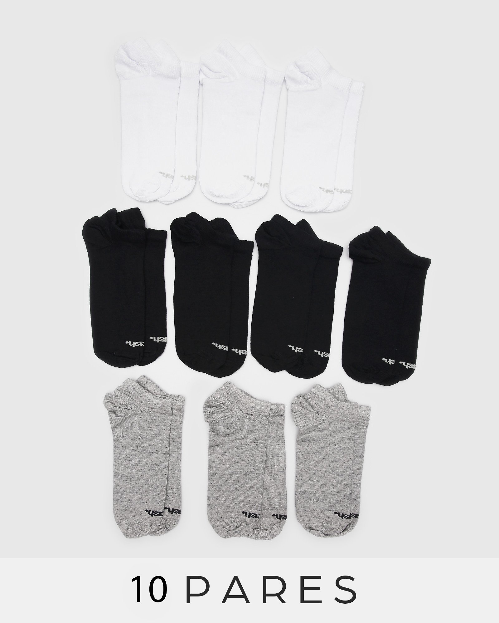 Riachuelo | Kit meia masculina 10 pares cano curto preto | Mash.