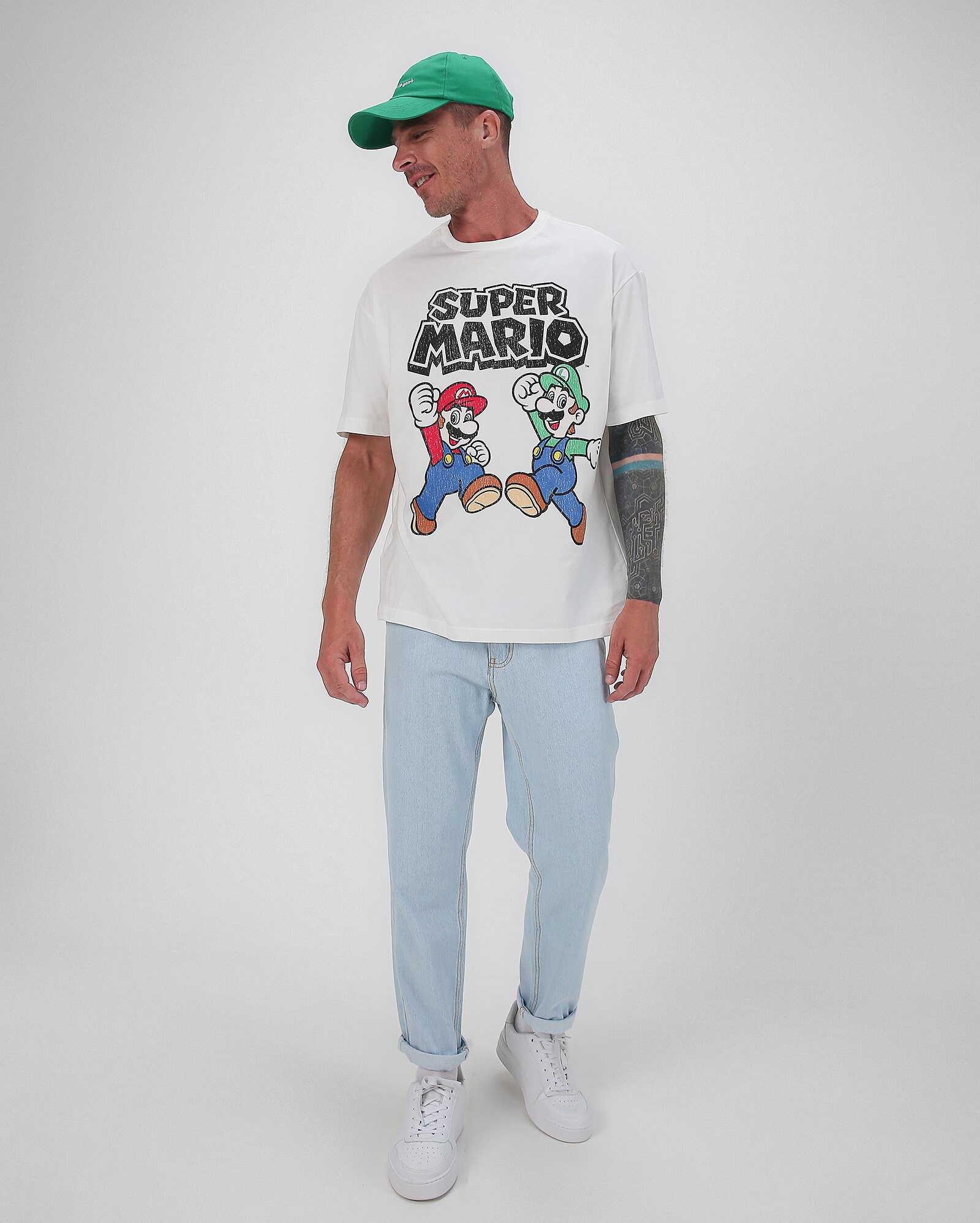 Riachuelo | Camiseta masculina Super Mario branca | Nintendo