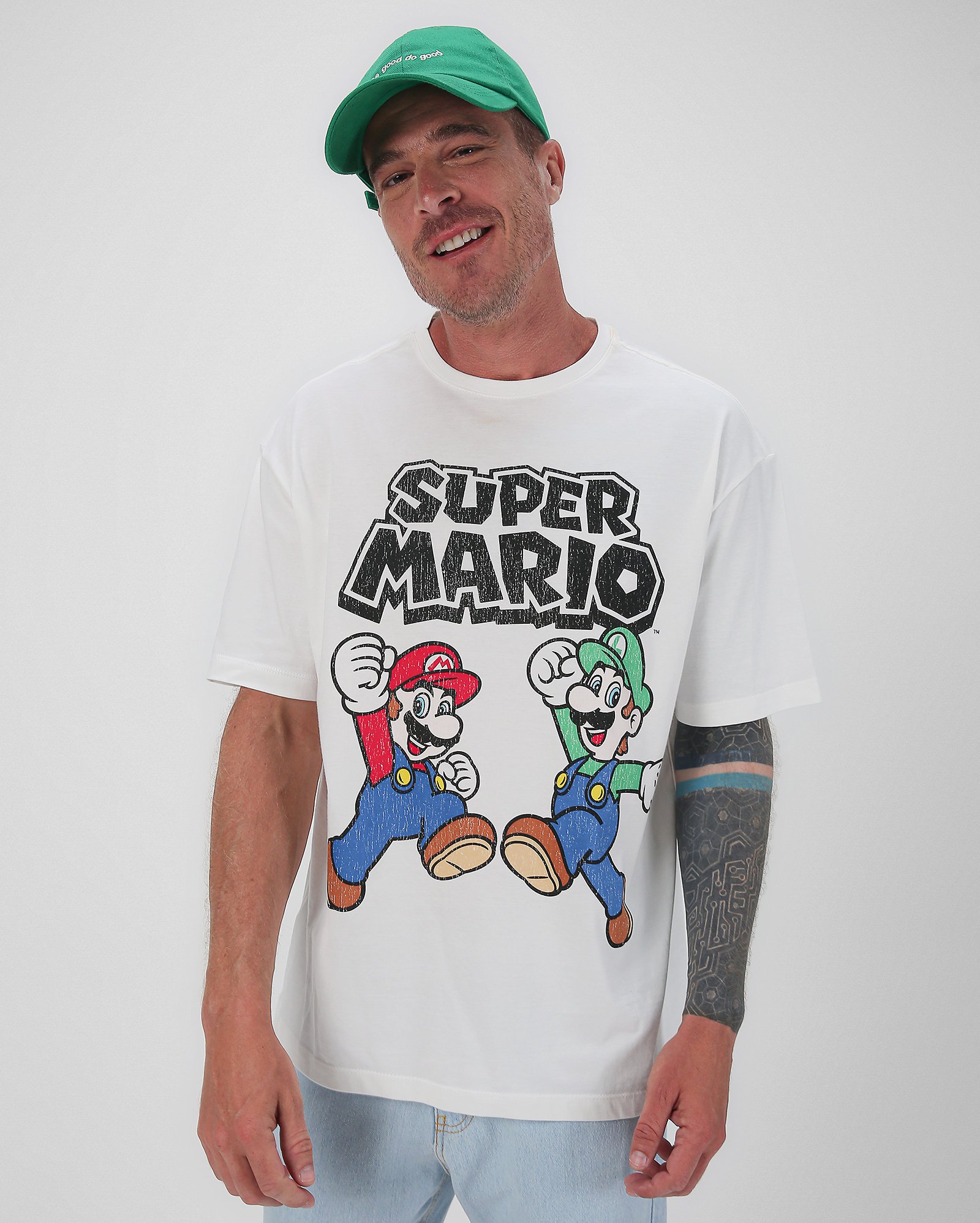 Riachuelo | Camiseta masculina Super Mario branca | Nintendo