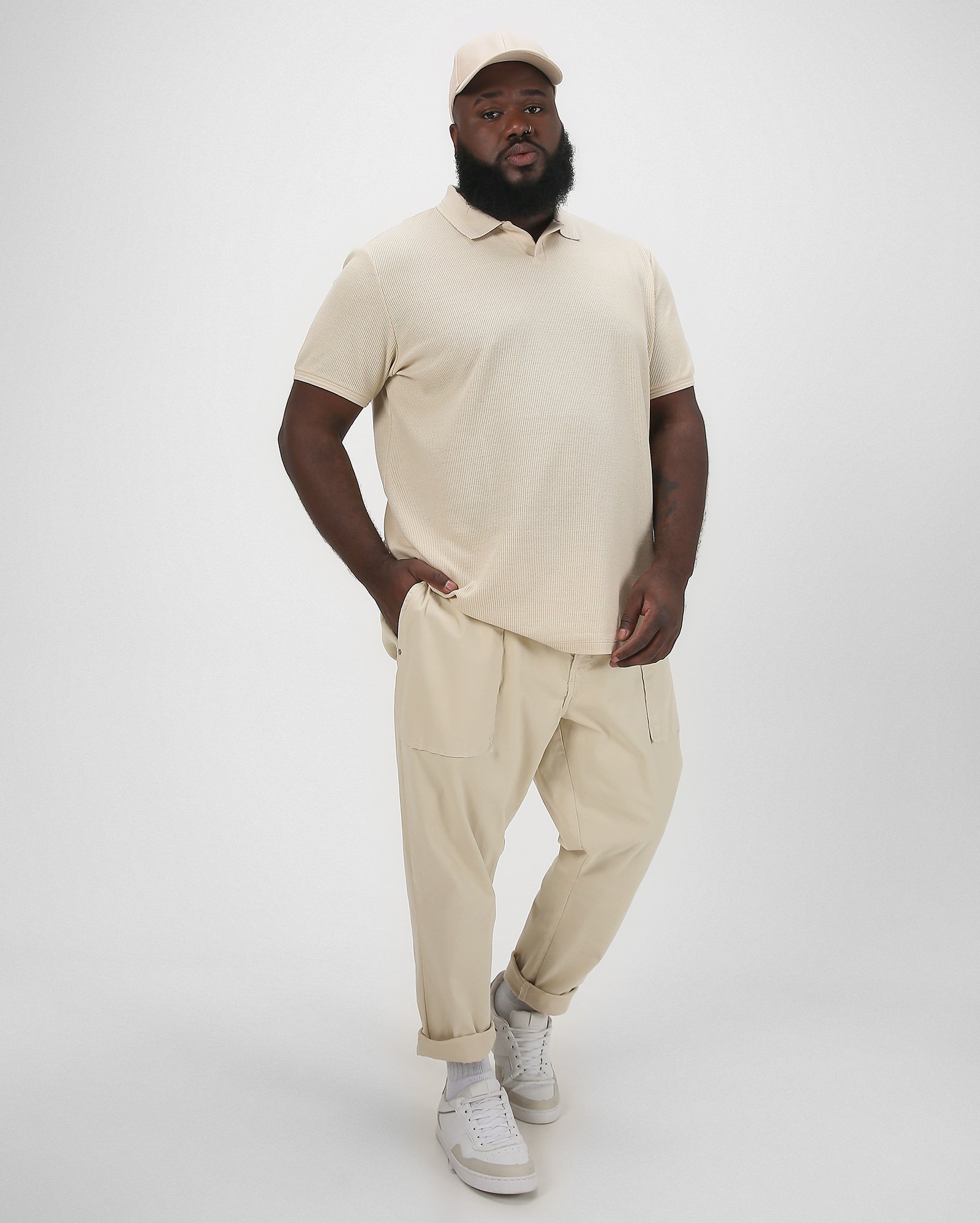 Riachuelo | Camisa polo masculina texturizada bege | ALLMAN by Riachuelo