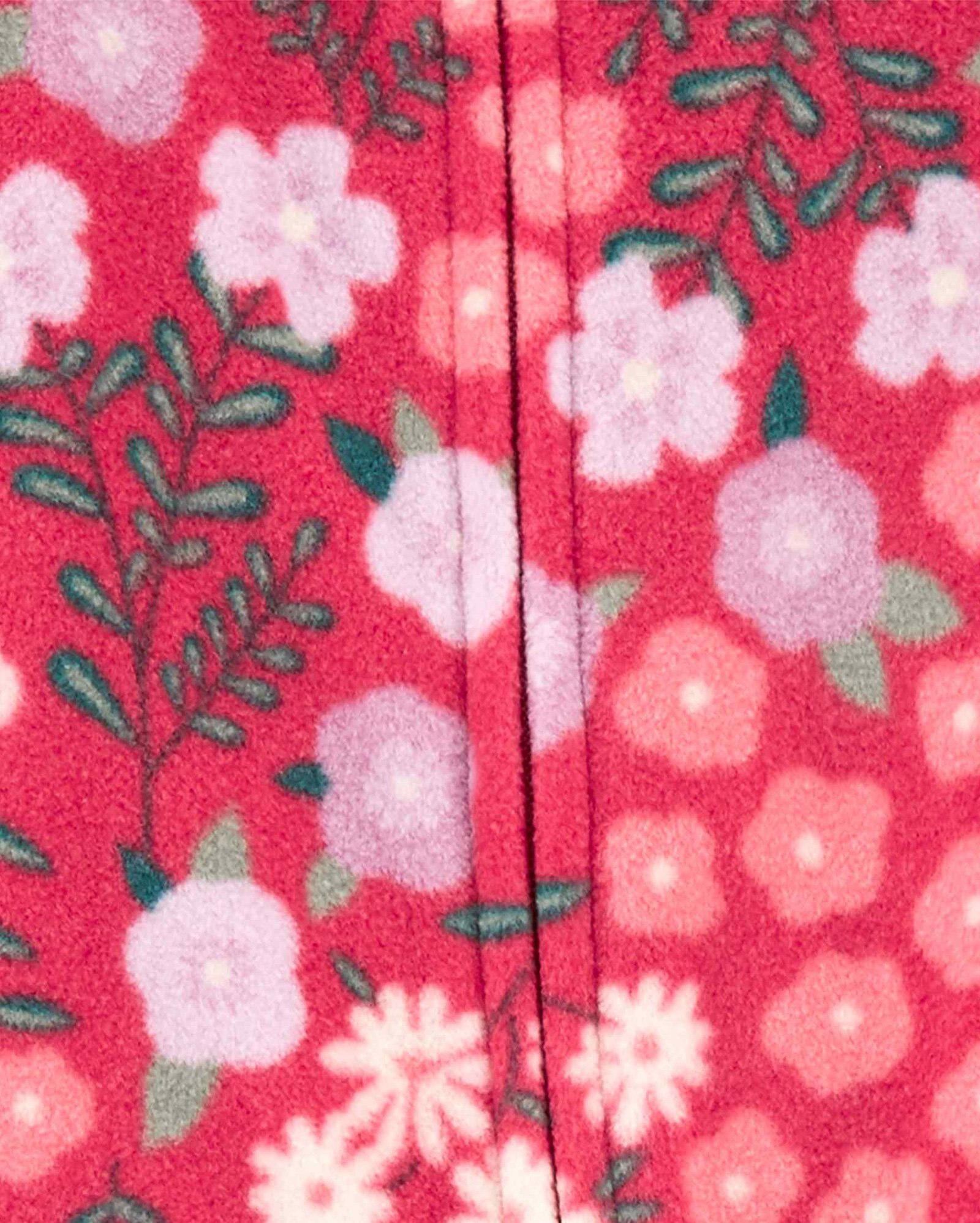 Macacão bebê de fleece floral rosa | Carter's | Carter's Oficial