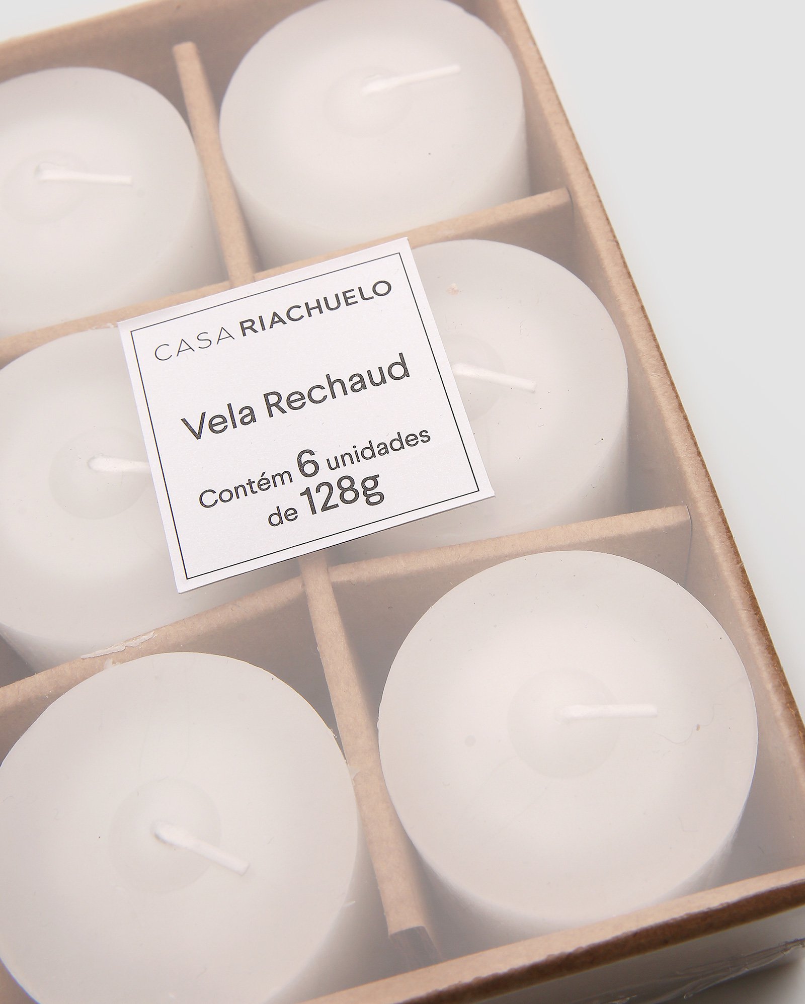 Riachuelo | Kit vela rechaud long 6 peças branca | Casa Riachuelo