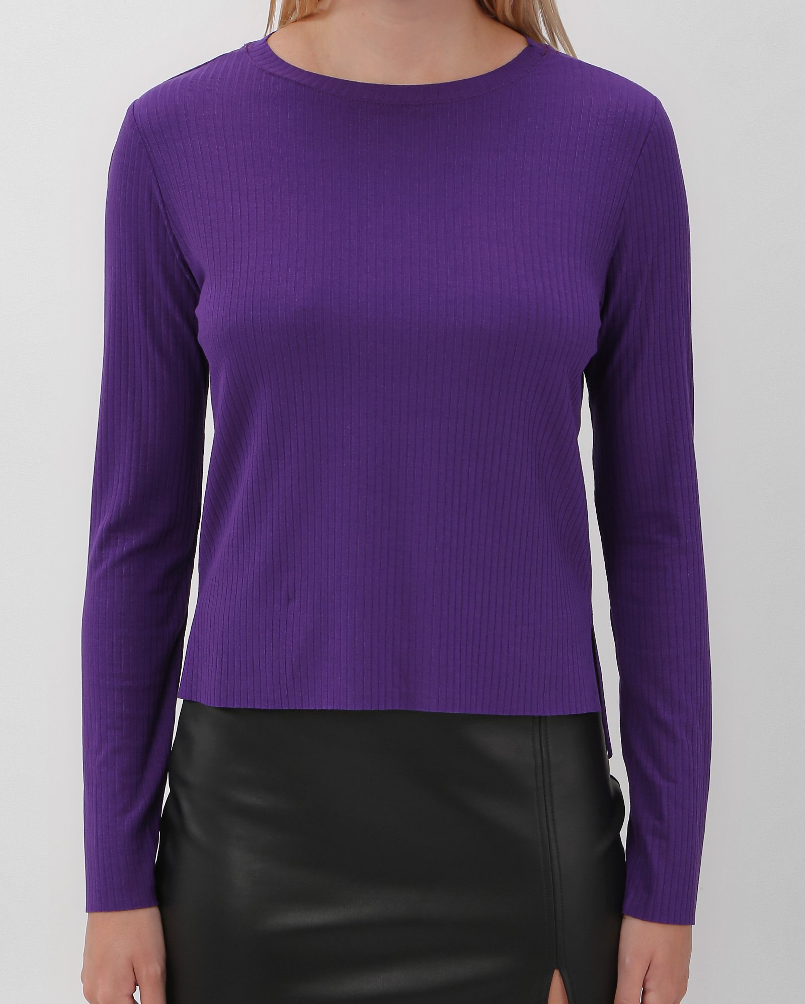 Riachuelo | Blusa feminina manga longa canelada roxa | Pool Basics by ...