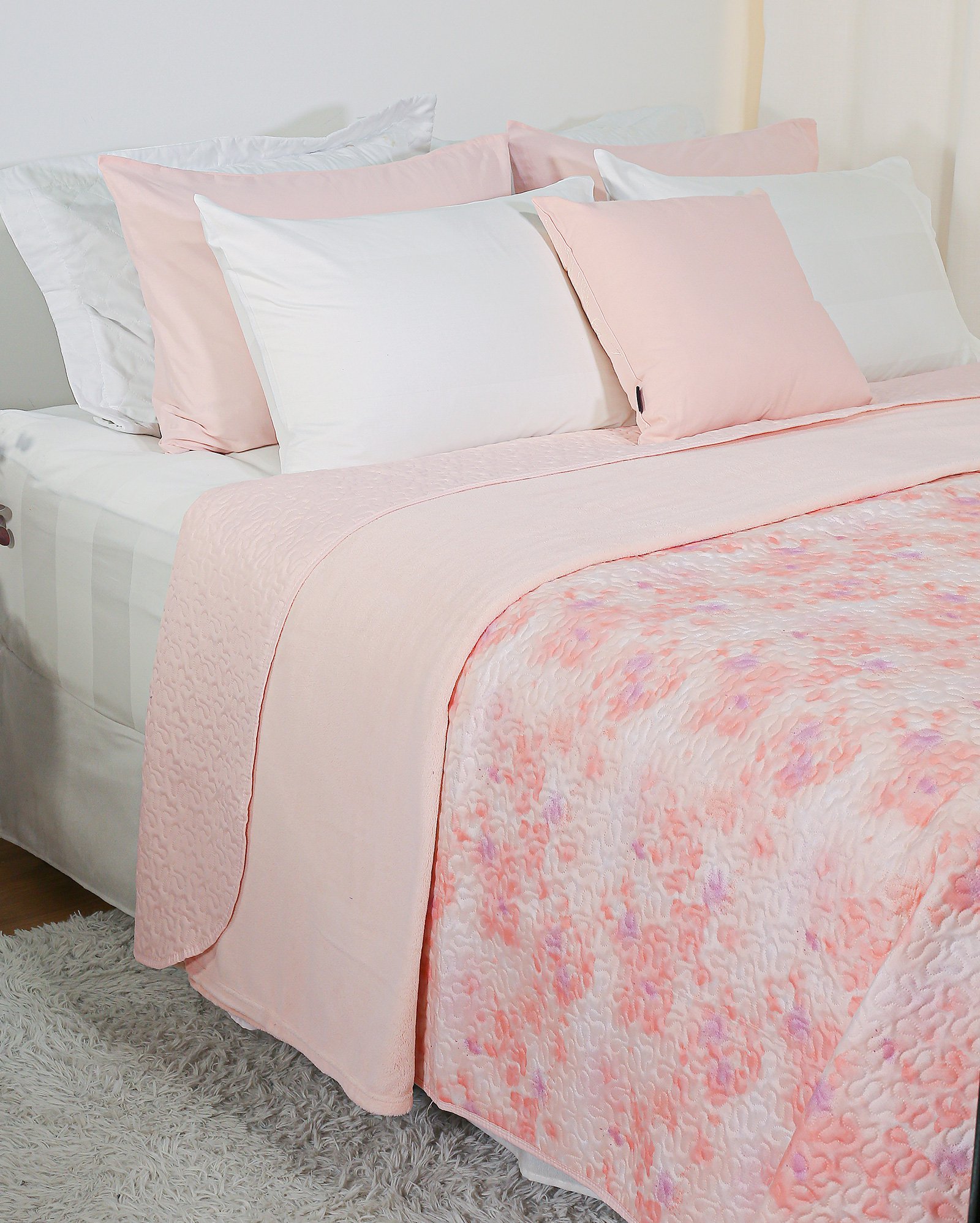 Riachuelo | Colcha queen dupla face tie dye rosa | Casa Riachuelo