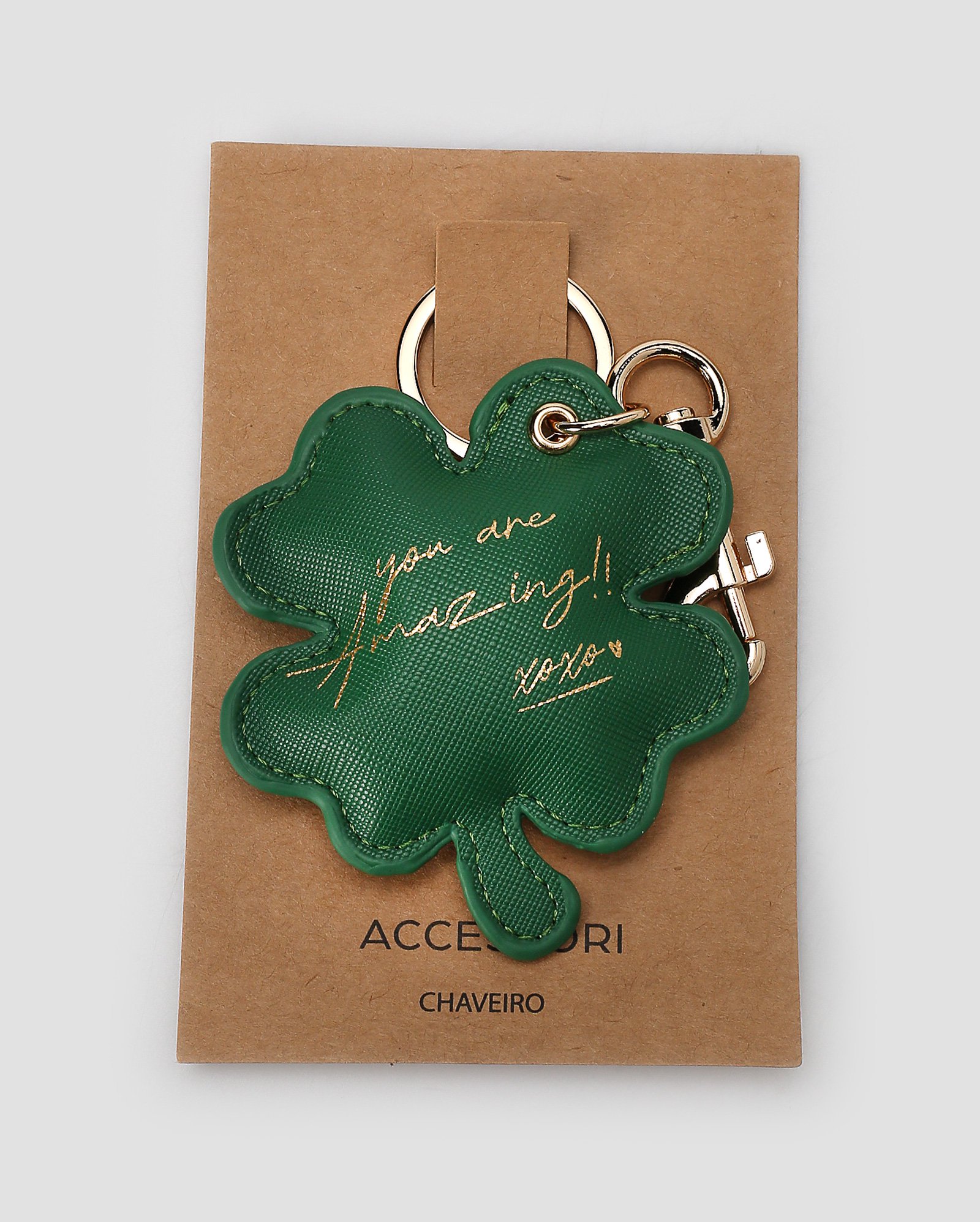 Riachuelo | Chaveiro no formato de trevo verde | Accessori by Riachuelo
