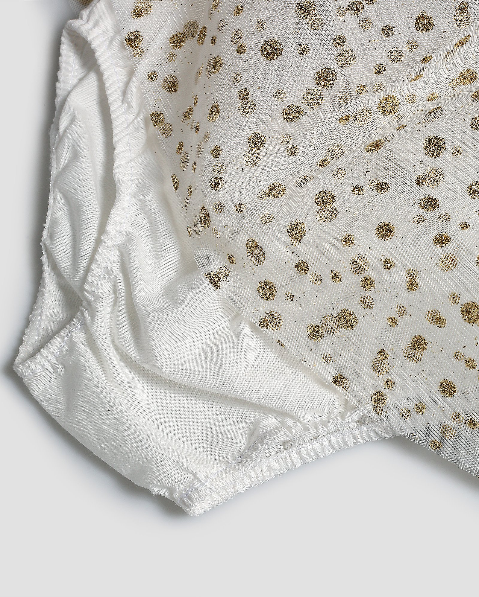 Riachuelo | Vestido bebê de tule com glitter branco | Baby Way by Riachuelo