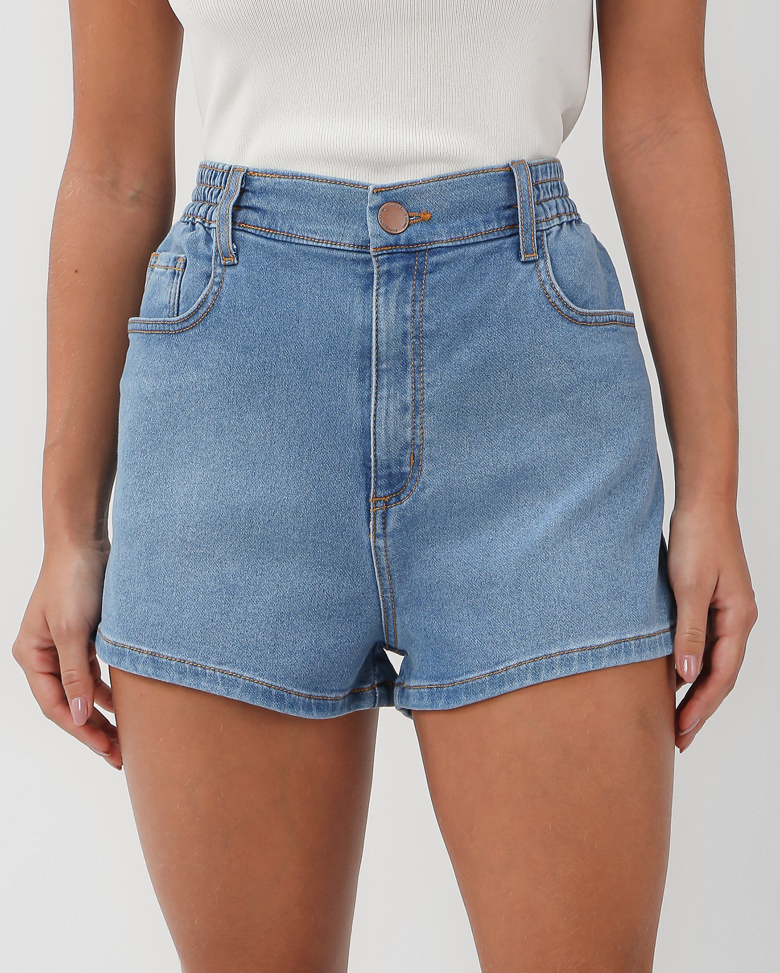 Riachuelo | Short jeans feminino boxer denim claro | Pool by Riachuelo