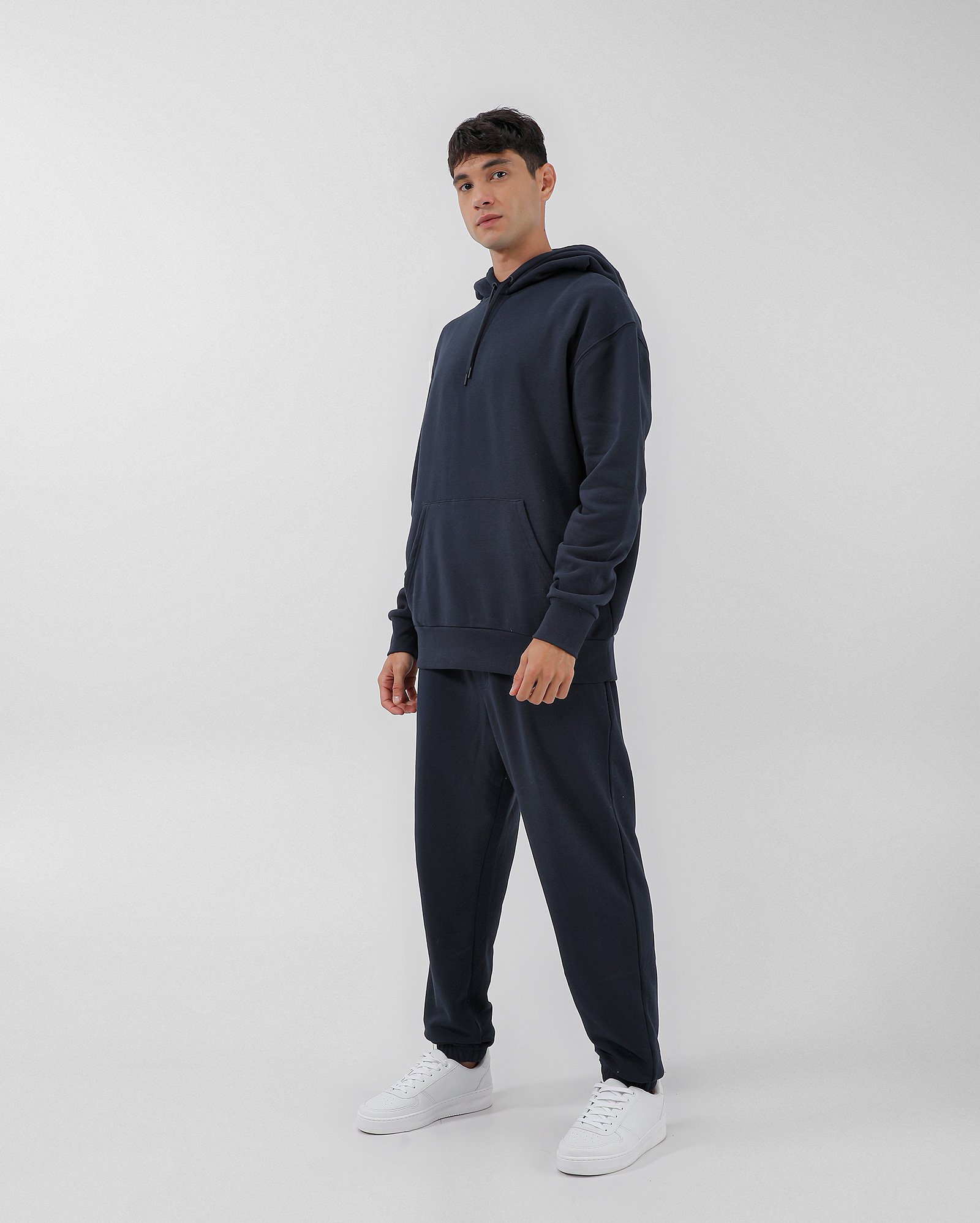Riachuelo | Blusa de moletom masculina com capuz e cordão - Azul Escuro