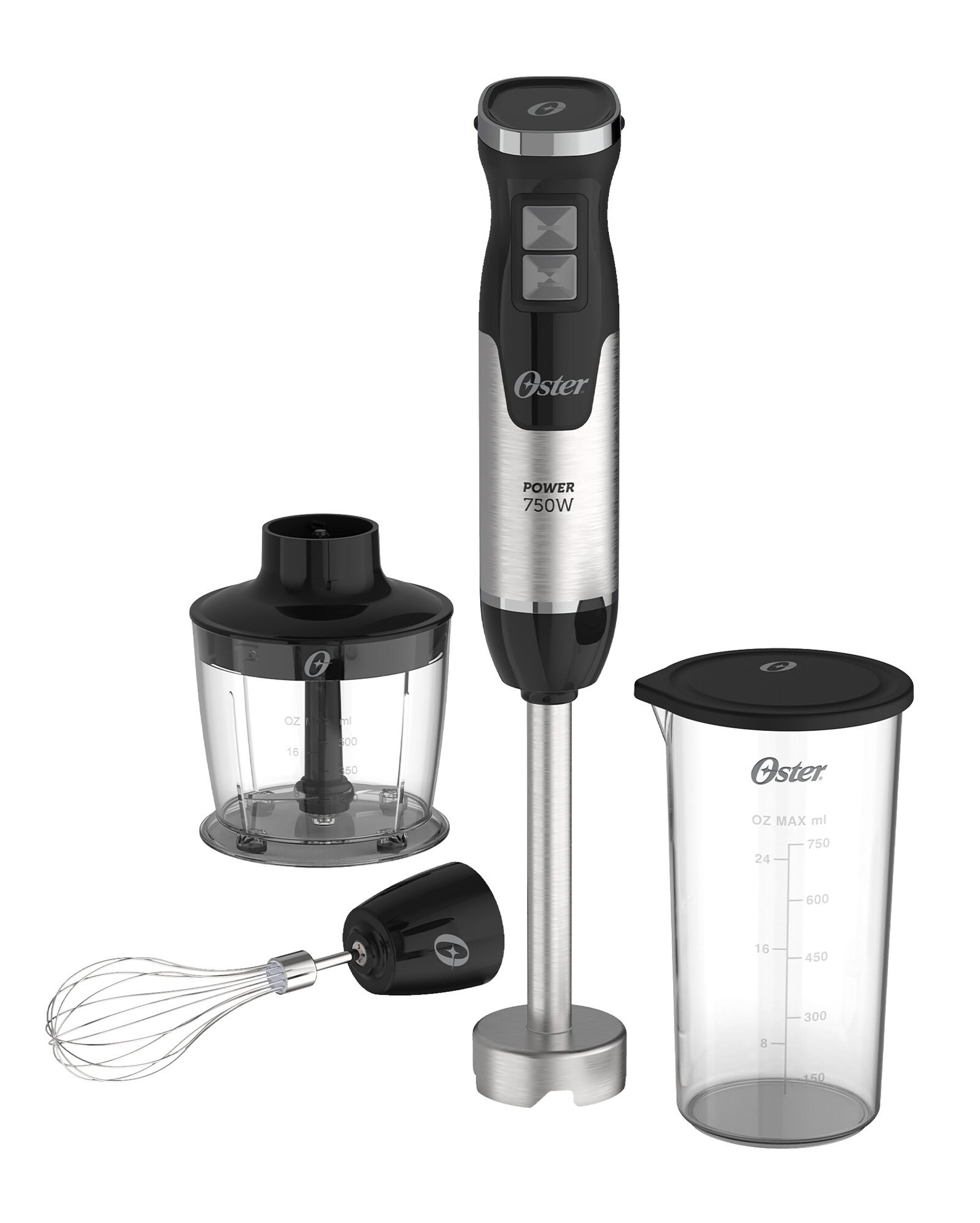 Riachuelo | Kit mixer 3 em 1 Quadriblade Chrome Power OMIX560 preto | Oster