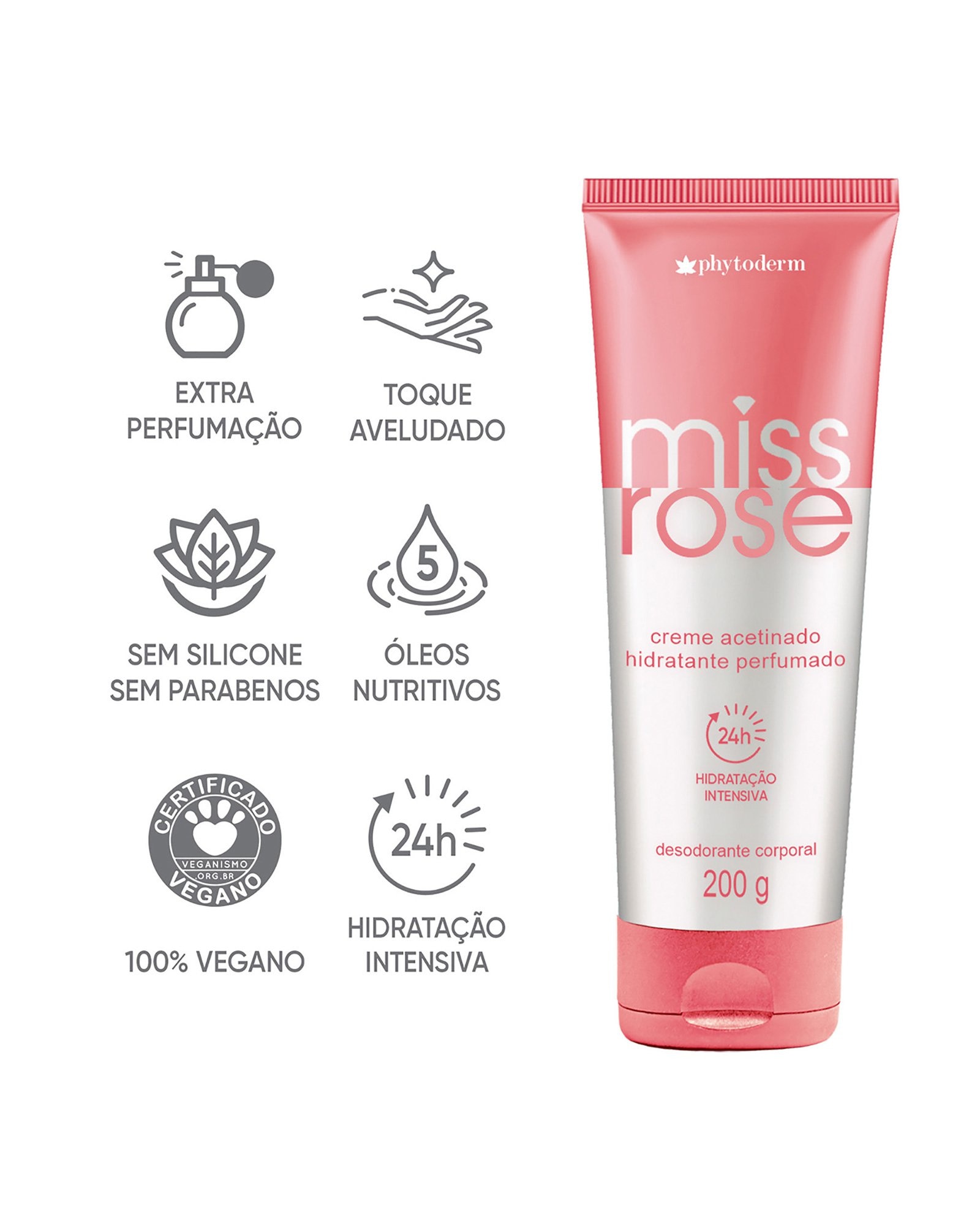 Riachuelo | Hidratante corporal Miss Rose 200g | Phytoderm