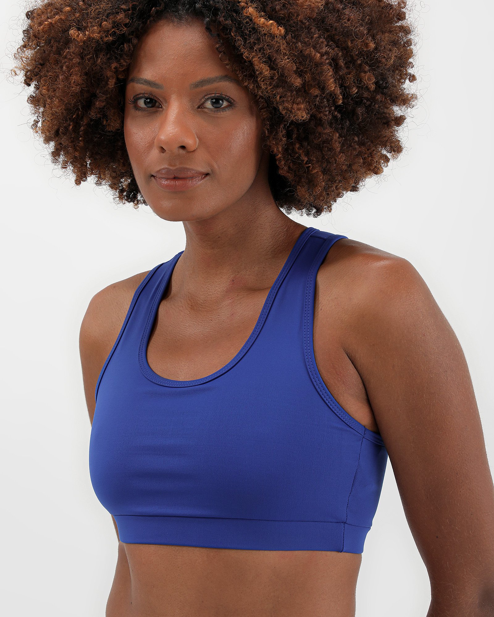 Riachuelo | Top esportivo sem bojo de poliamida azul | BodyWork by Riachuelo