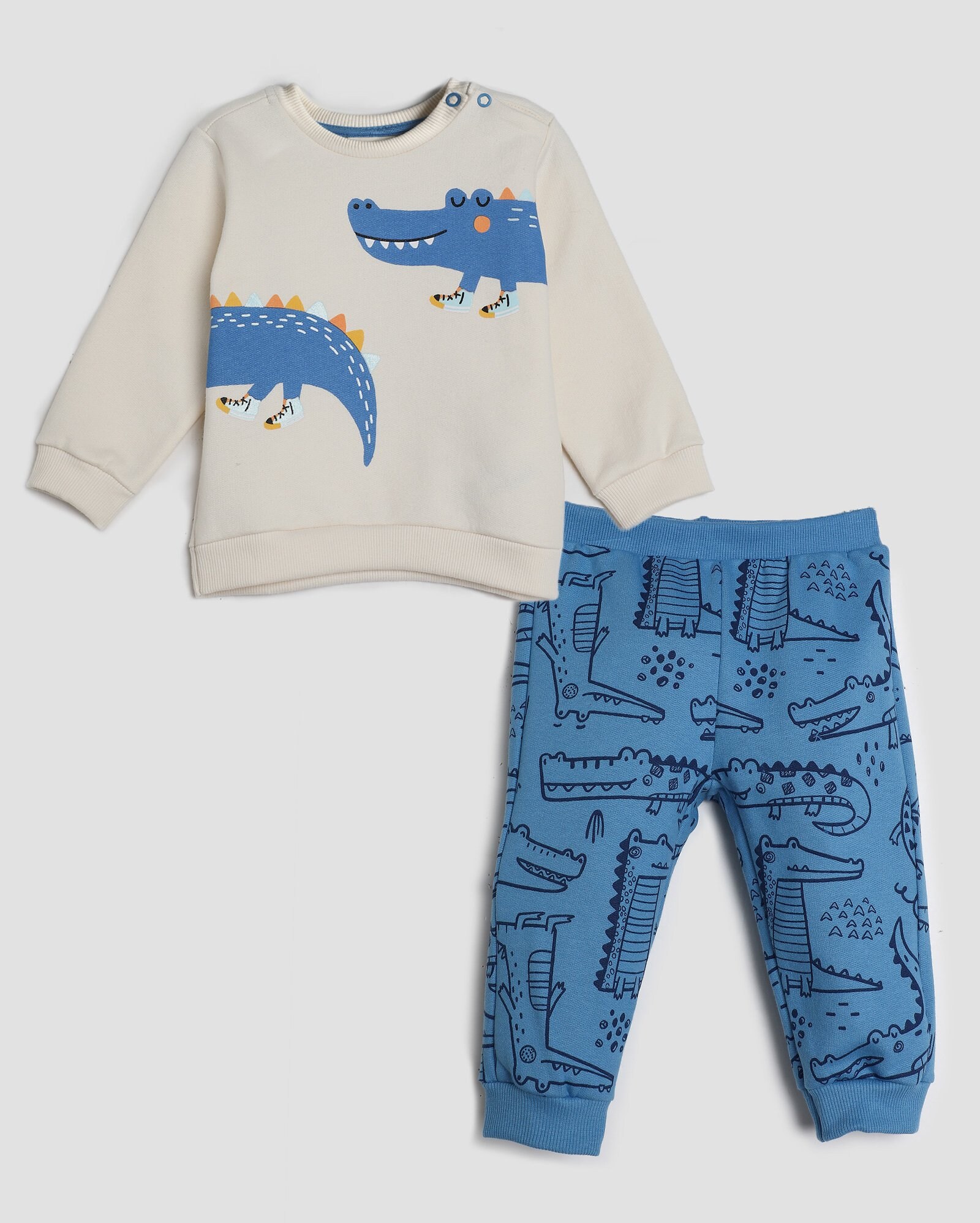 Riachuelo | Conjunto de moletom bebê jacaré azul | Baby Way by Riachuelo