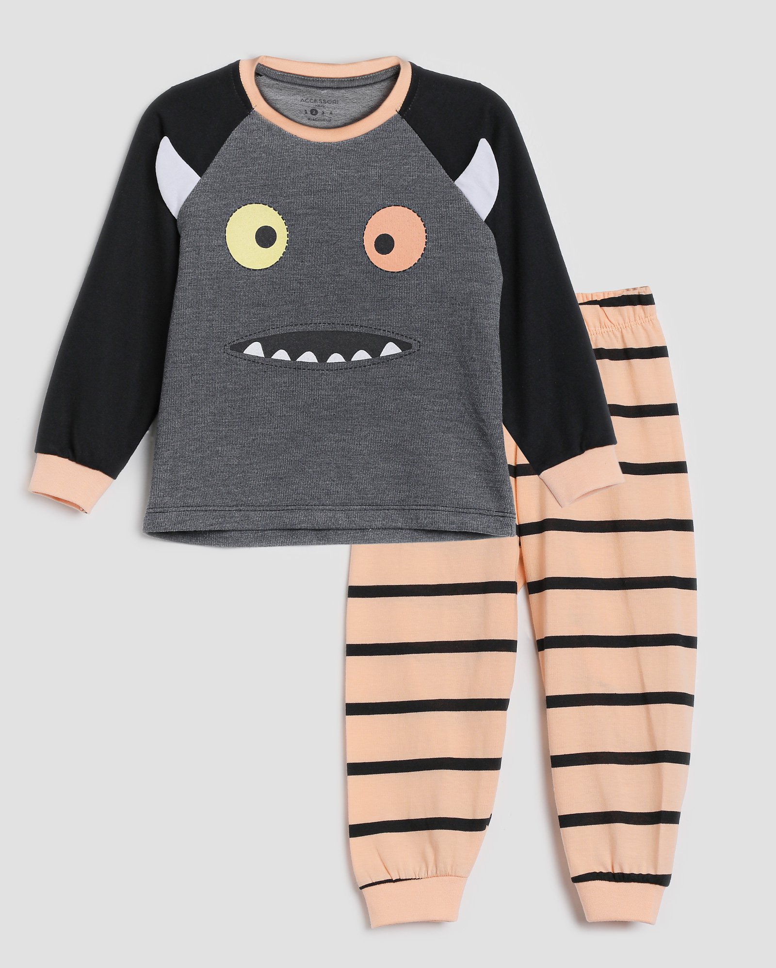 Riachuelo Pijama Longo Infantojuvenil Monstro Listrado 1 14a Multicor Accessori By Riachuelo