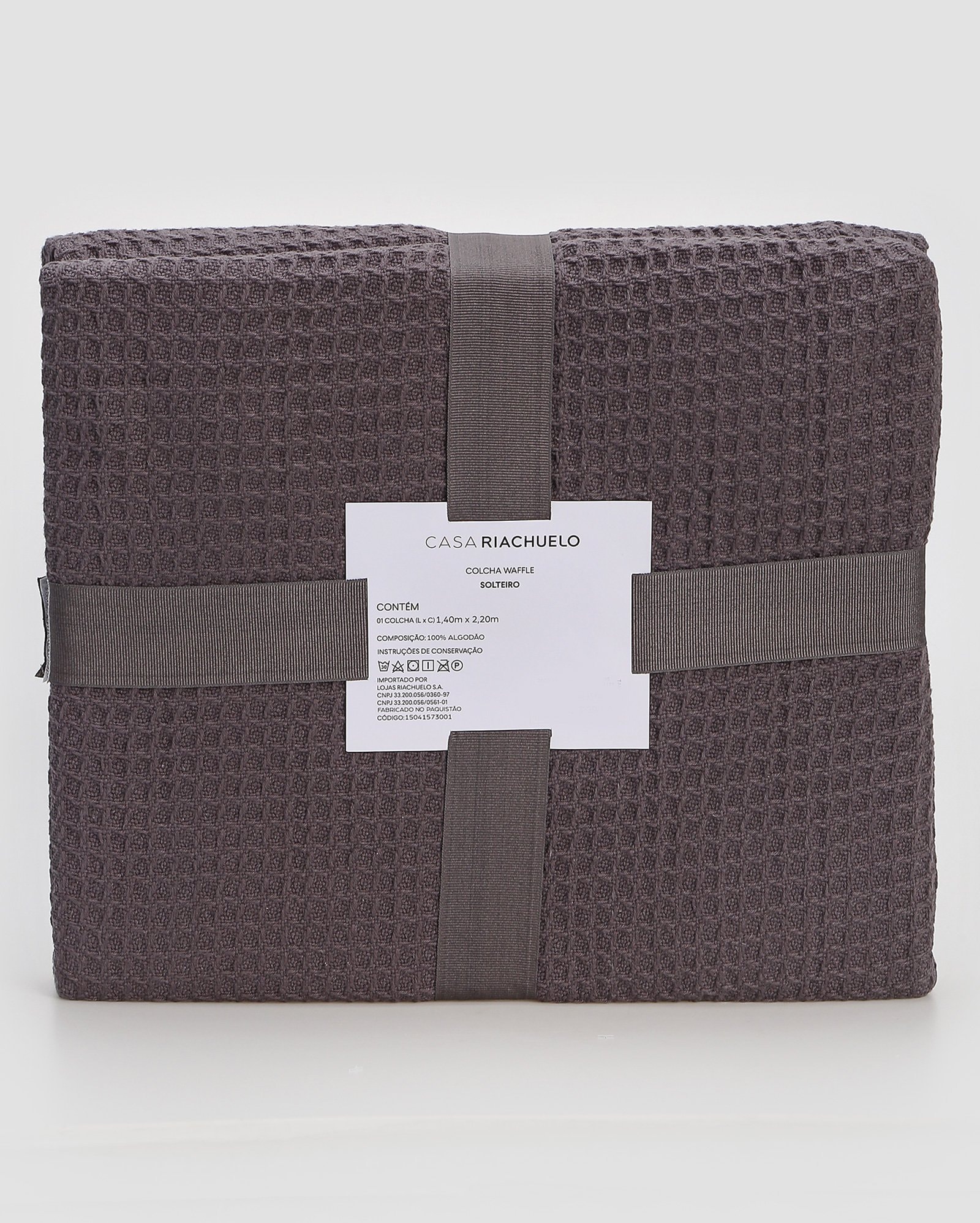 Riachuelo | Colcha solteiro waffle cinza | Casa Riachuelo