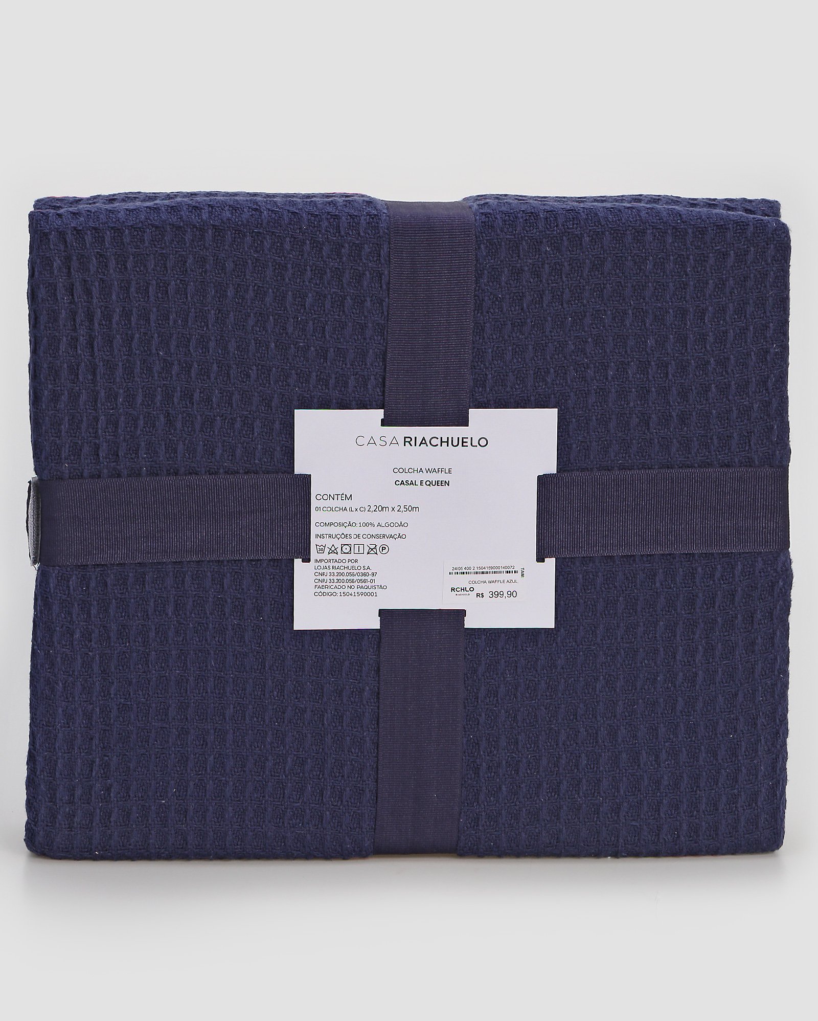 Riachuelo | Colcha casal queen waffle azul | Casa Riachuelo