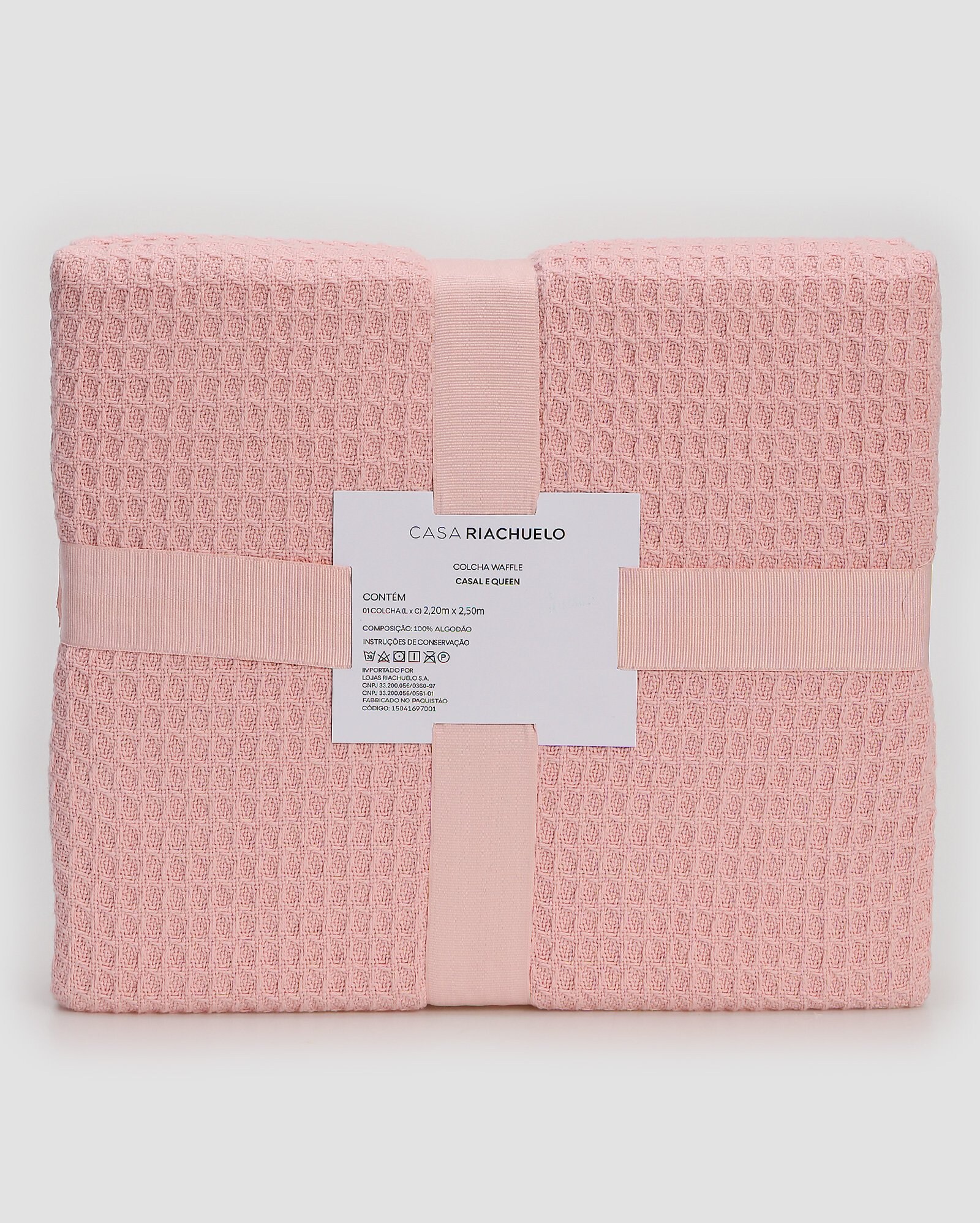 Riachuelo | Colcha casal queen waffle rosa | Casa Riachuelo
