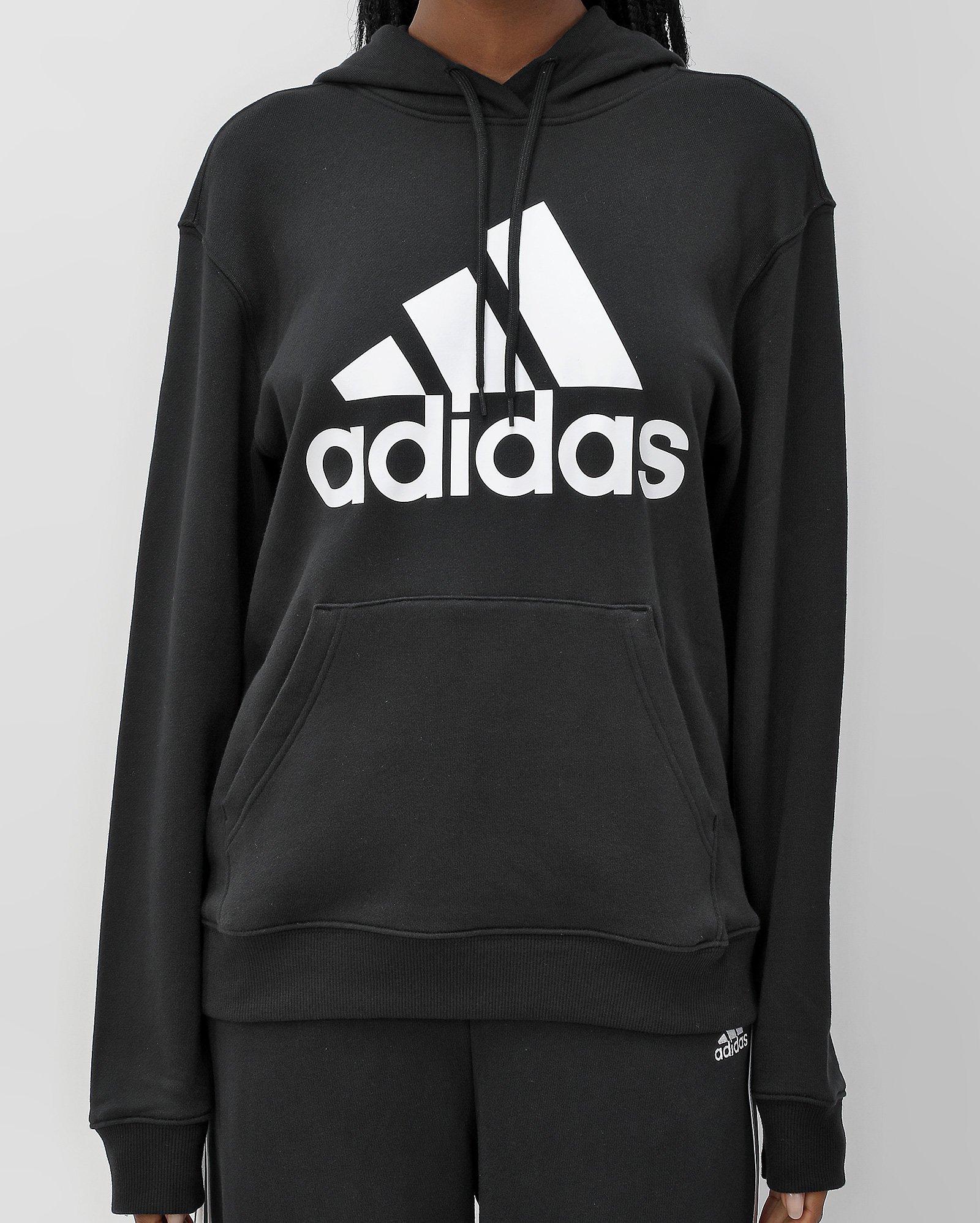 Riachuelo | Blusa de moletom feminina com capuz IC6895 preta | Adidas