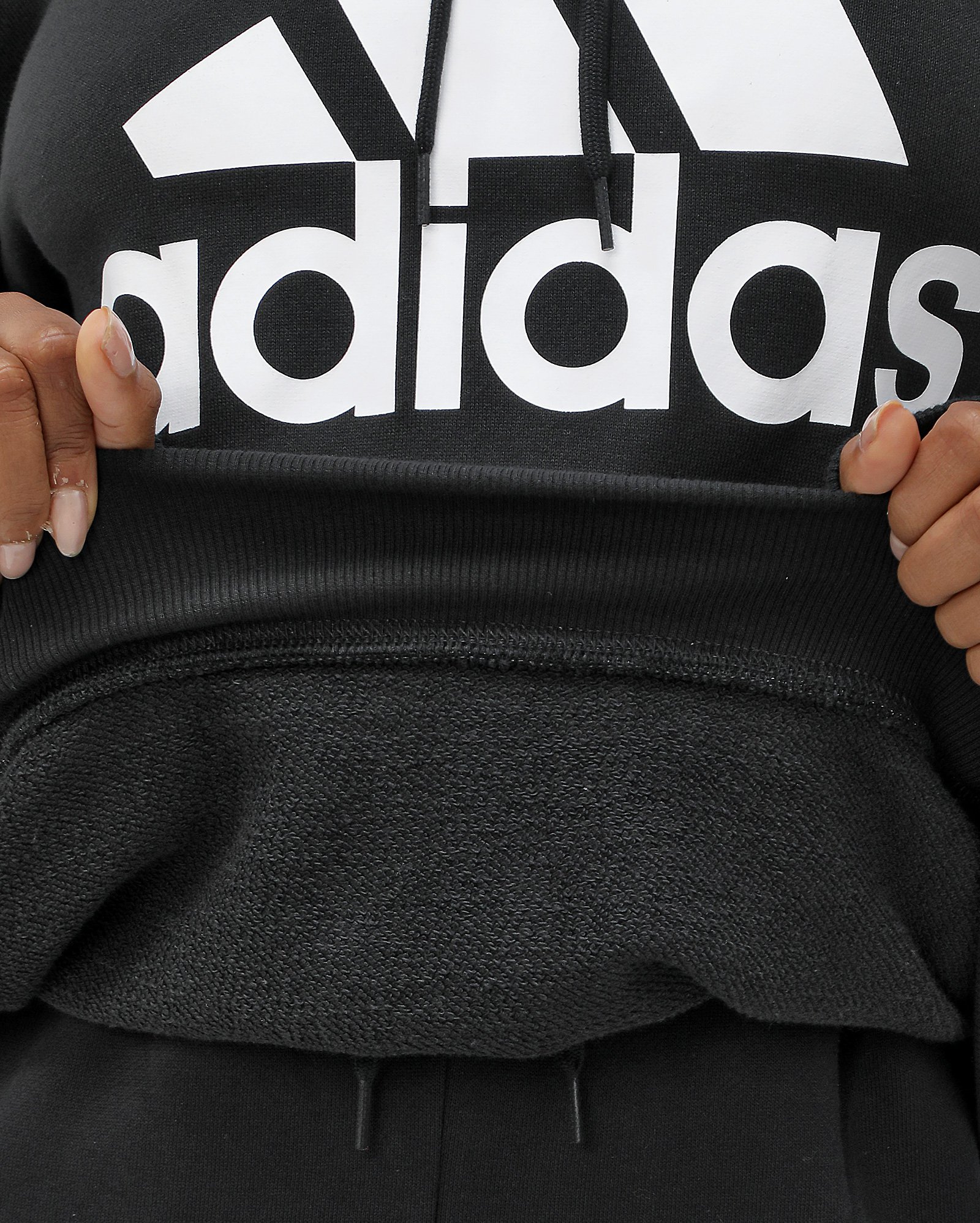 Riachuelo | Blusa de moletom feminina com capuz IC6895 preta | Adidas