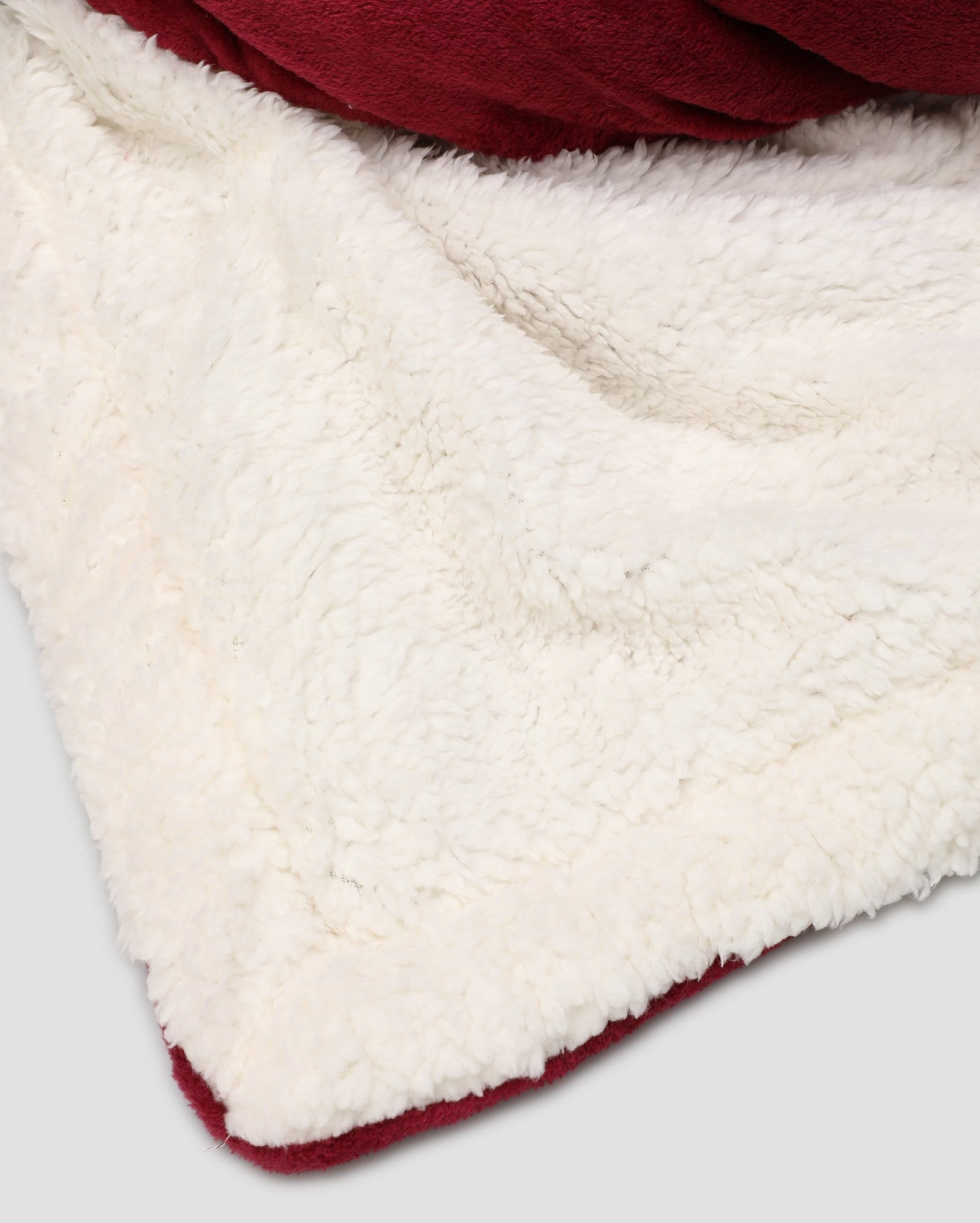 Riachuelo | Edredom casal dupla face com sherpa vinho | Andreza