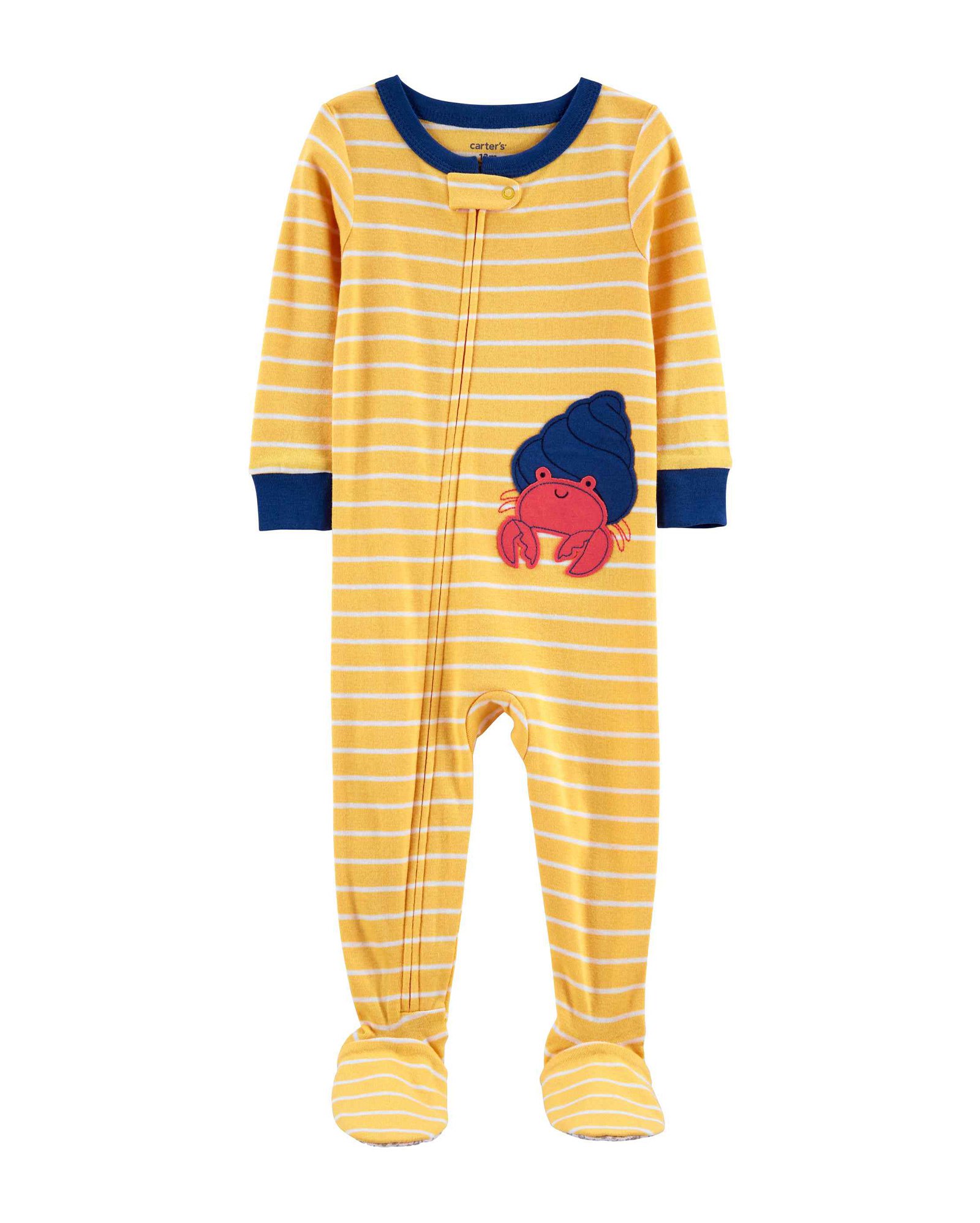 Riachuelo | Macacão pijama infantil listrado caranguejo amarelo | Carter's