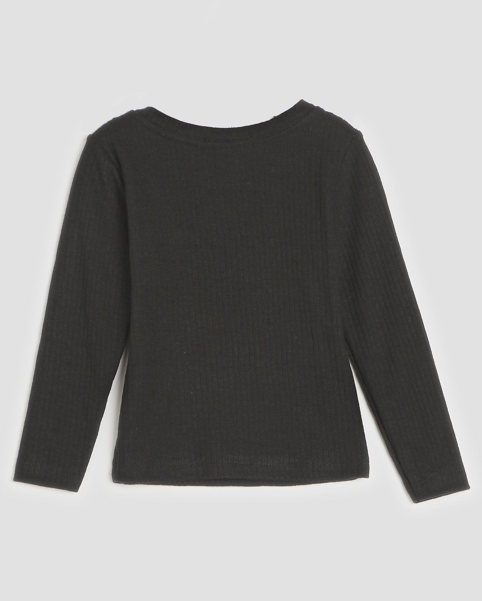 Riachuelo | Blusa infantil manga longa canelada 1-4A preta | Pool by Riachuelo