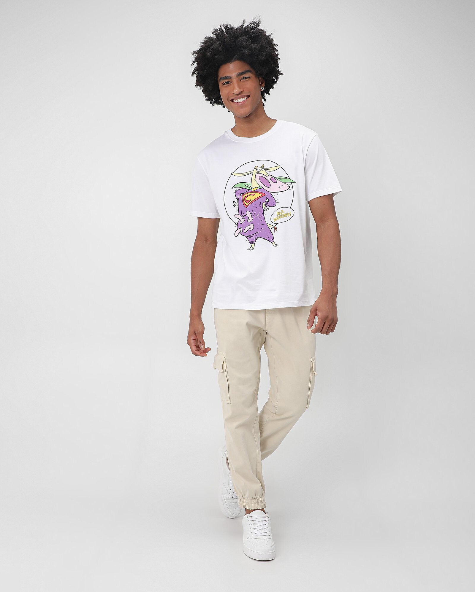 Riachuelo | Camiseta masculina A Vaca e o Frango Supercow branca ...