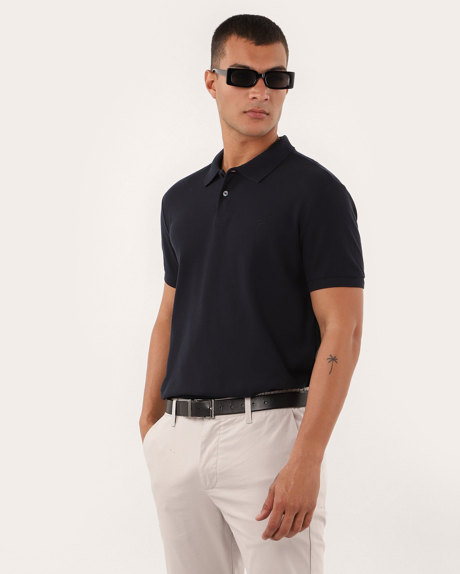 Riachuelo | Camisa polo masculina Legacy lisa com ribana canelada