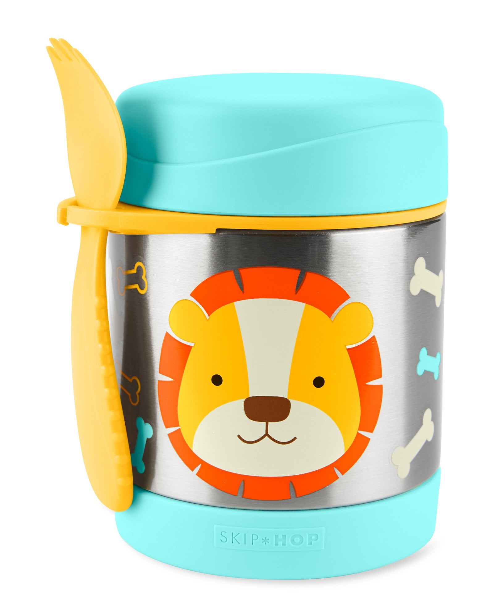 Pote térmico infantil com talher leão azul | Skip Hop | Carter's Oficial