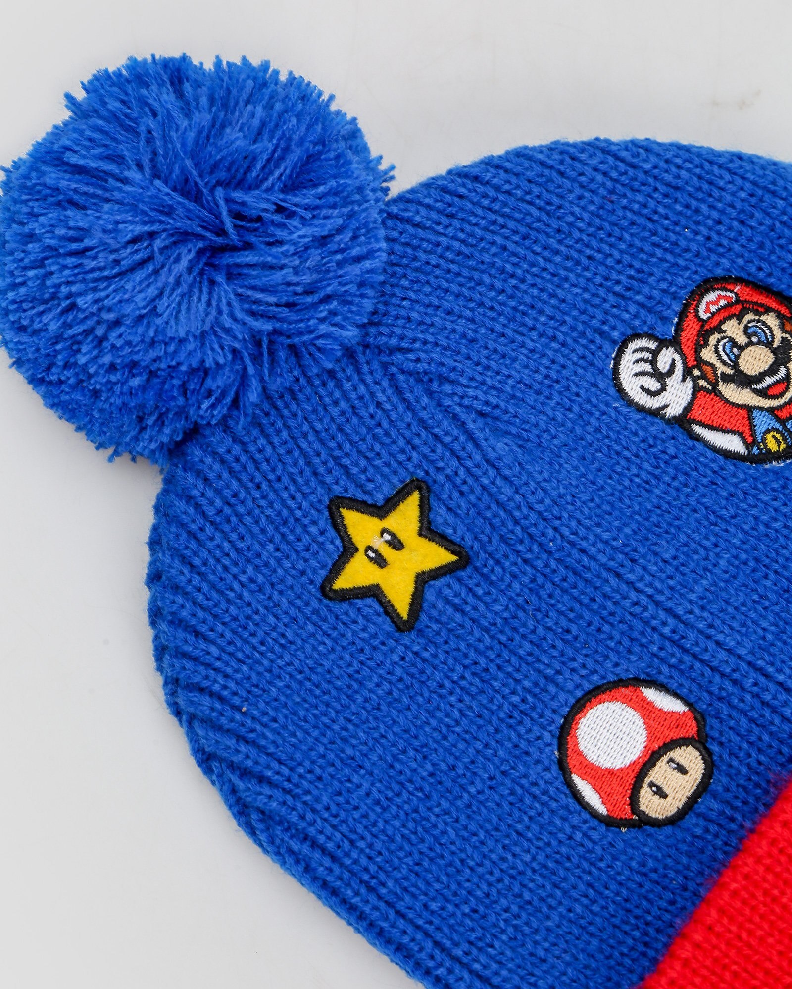 Gorro infantil com pompom e dobra Super Mario azul | Nintendo | FANLAB ...