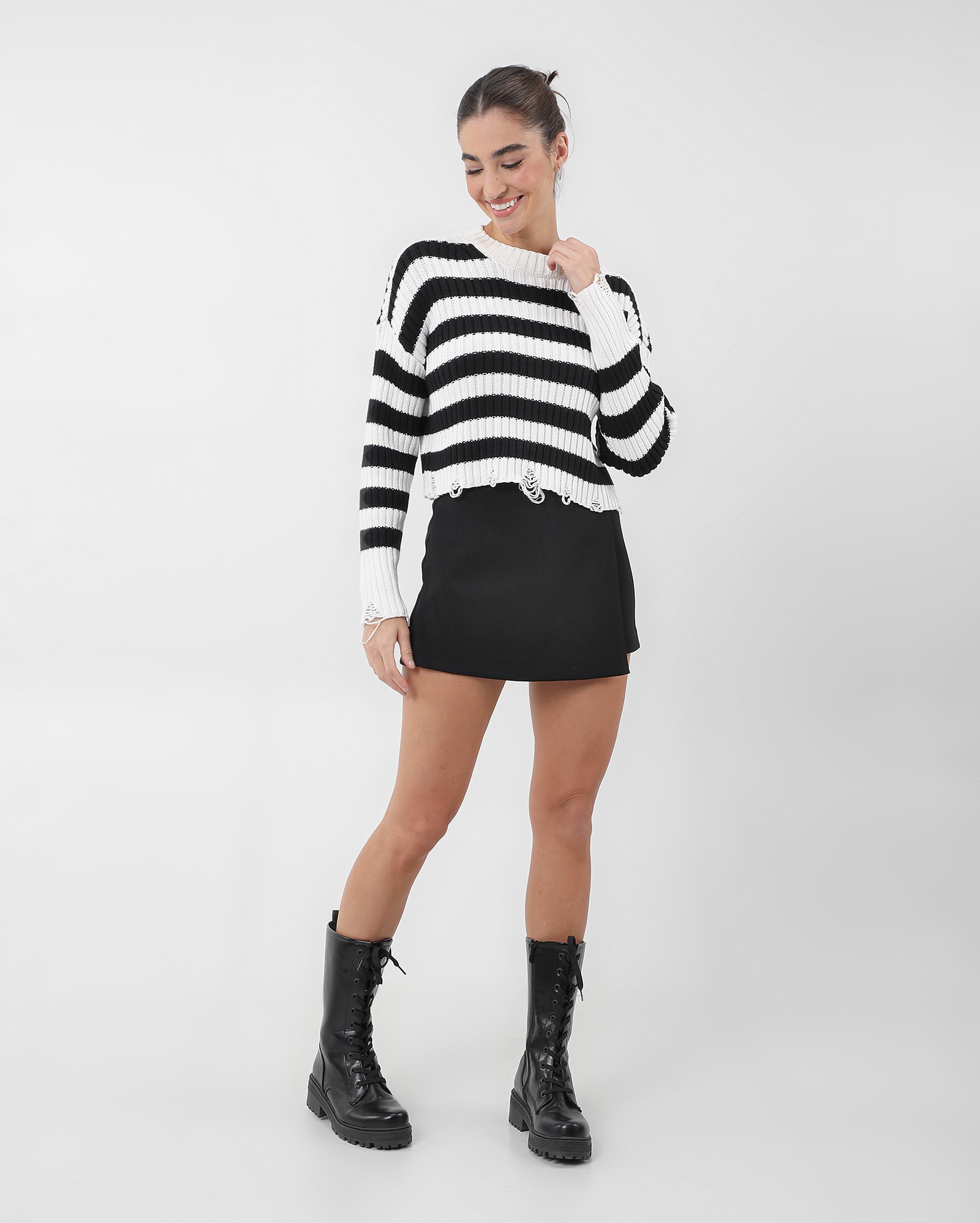 Riachuelo | Short-saia feminino transpassado preto | Pool by Riachuelo