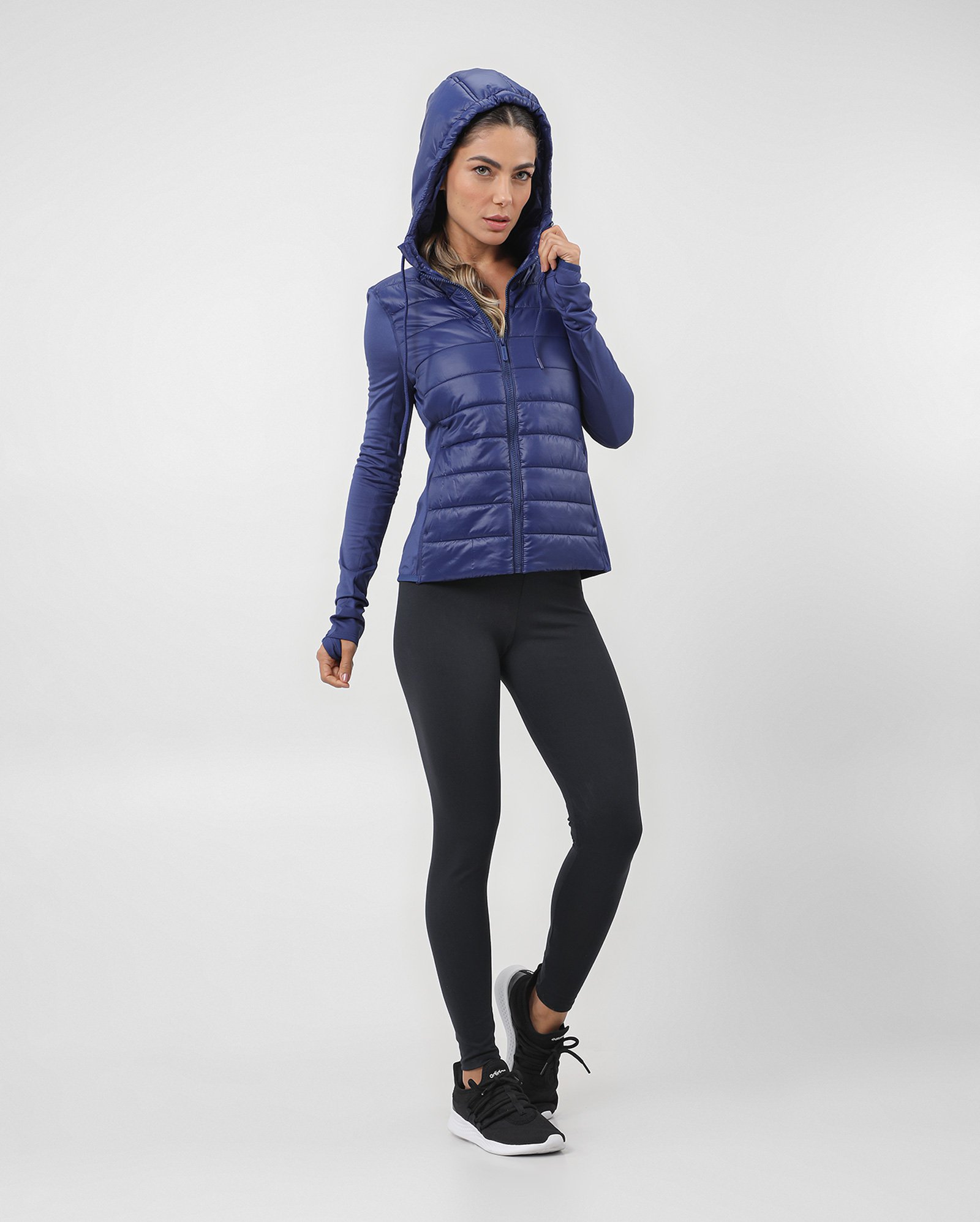 Riachuelo | Jaqueta puffer feminina de corrida poliamida azul | BodyWork by Riachuelo