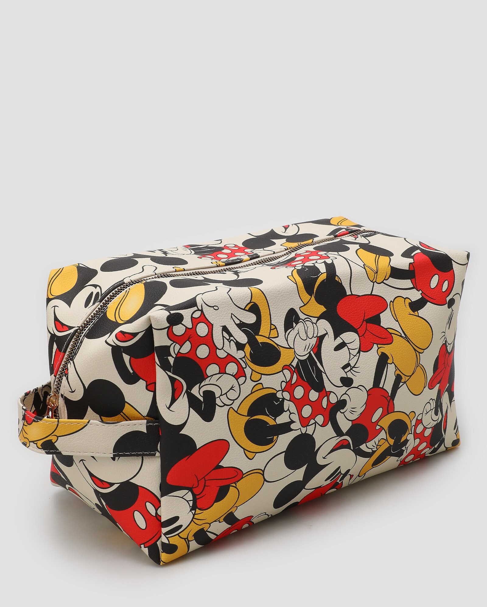 Riachuelo | Necessaire GG de poliuretano Mickey e Minnie off-white | Disney