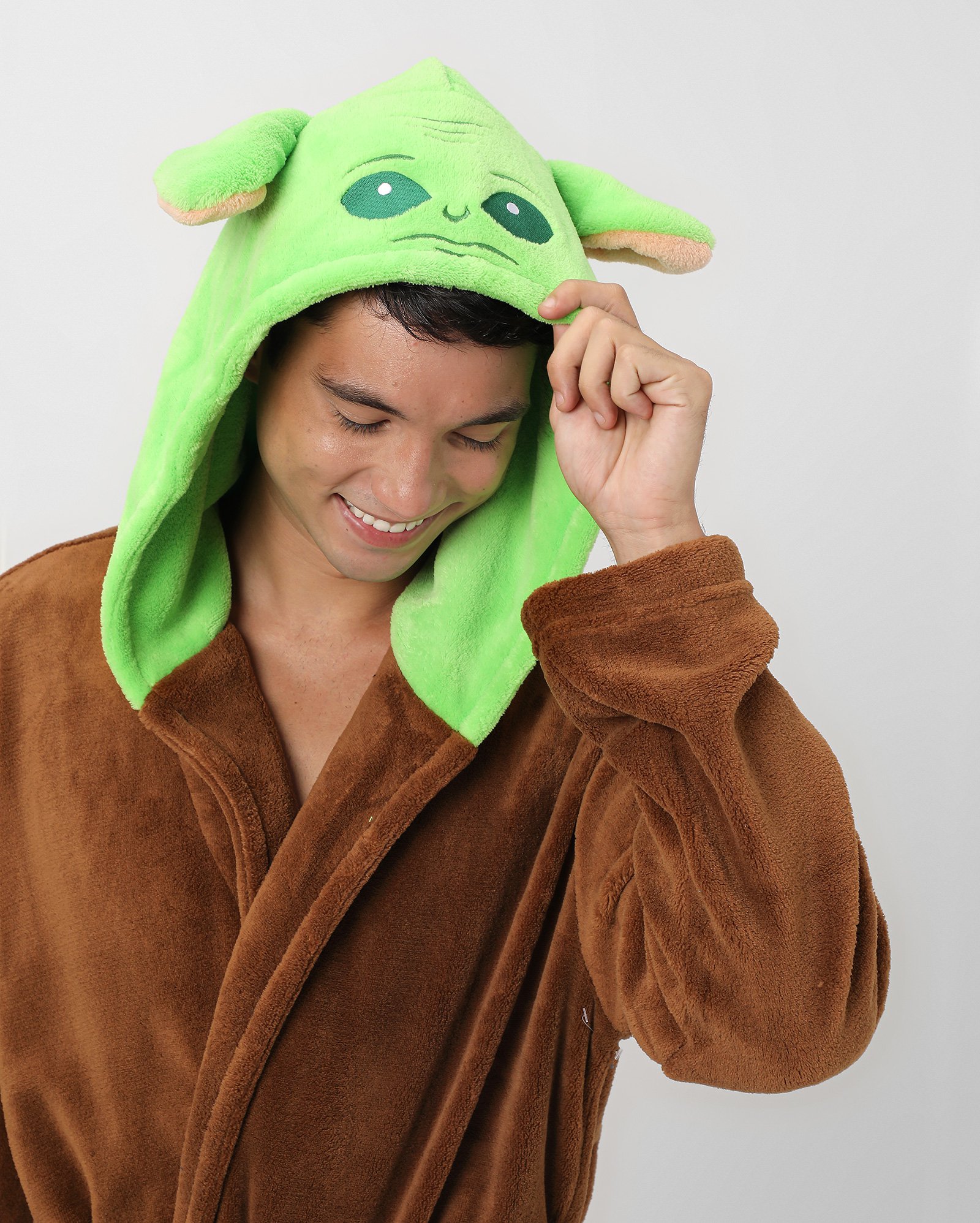Riachuelo | Robe masculino fleece Yoda com capuz marrom | Star Wars