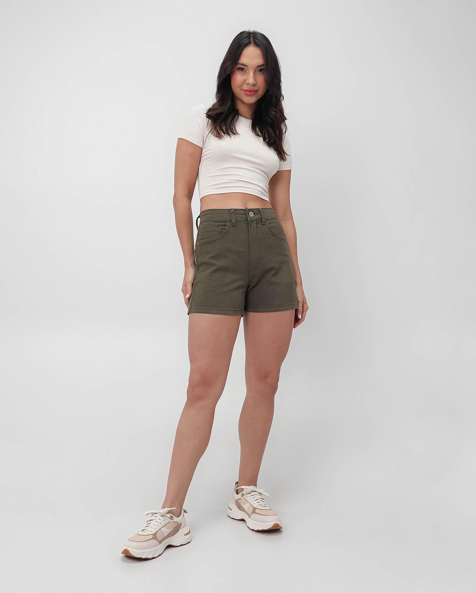 Riachuelo | Short jeans color feminino hot pants verde | Pool Jeans