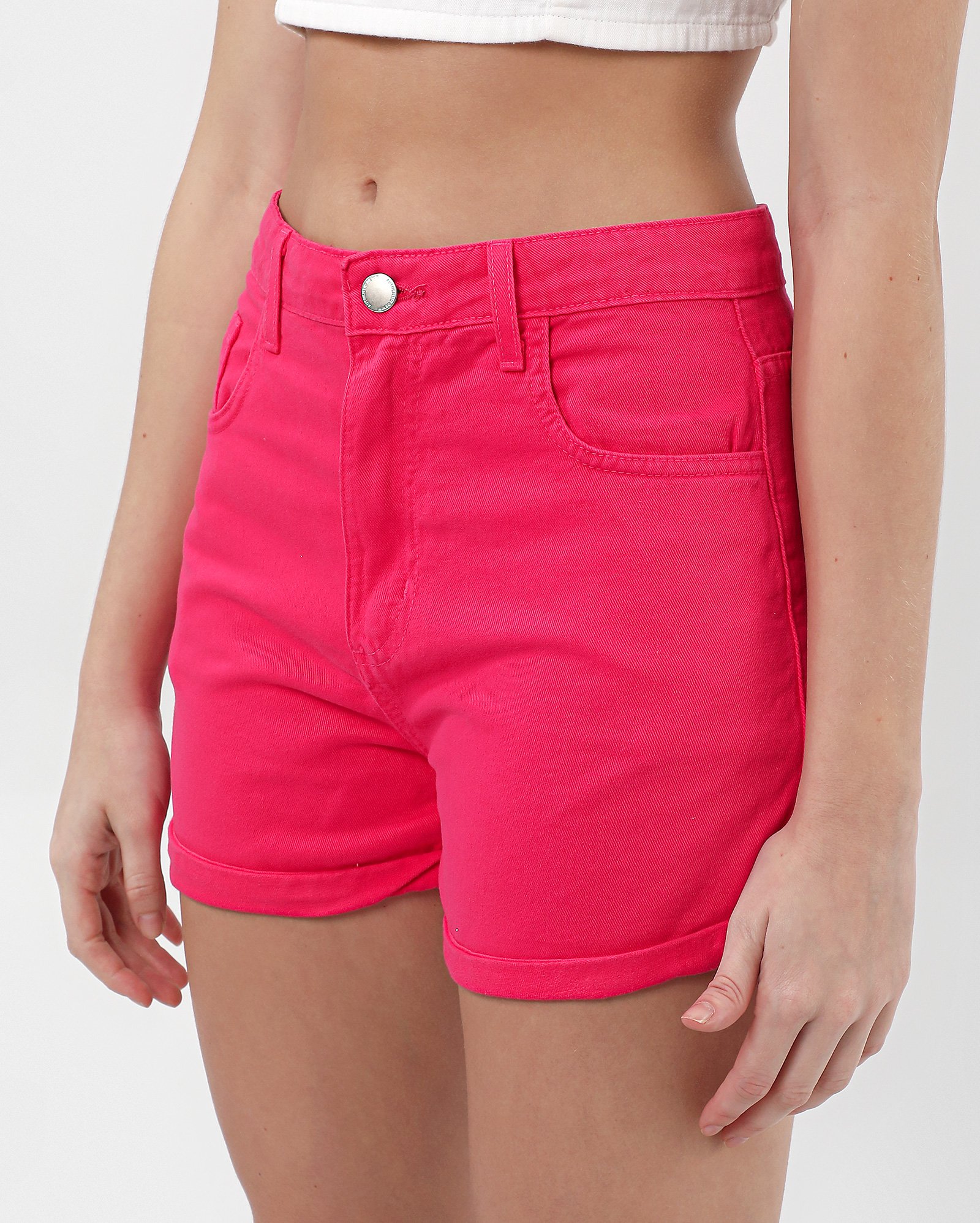 Riachuelo | Short jeans color juvenil com barra dobrada e cintura alta ...