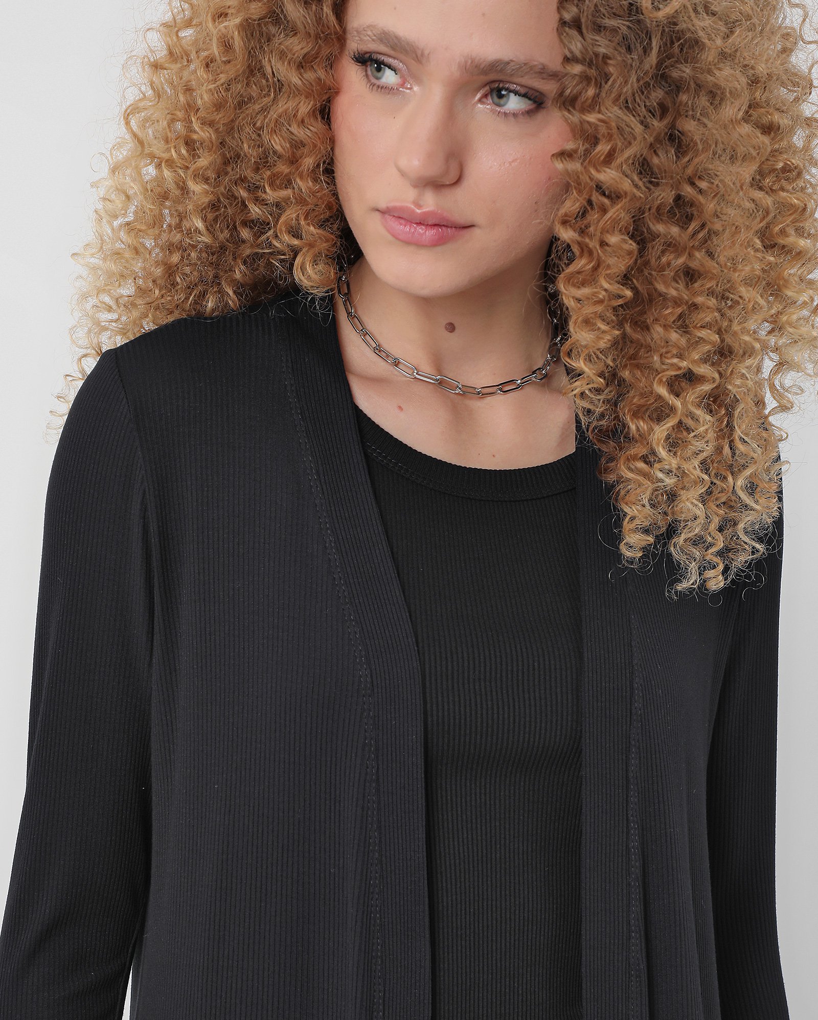 Riachuelo | Maxi cardigan feminino longo com vista aberta - Preto