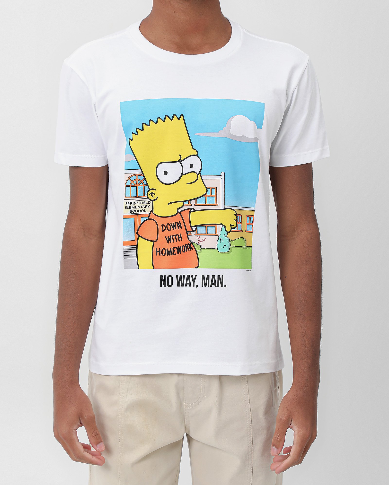 Riachuelo | Camiseta juvenil down with homework branca | Fox The Simpsons