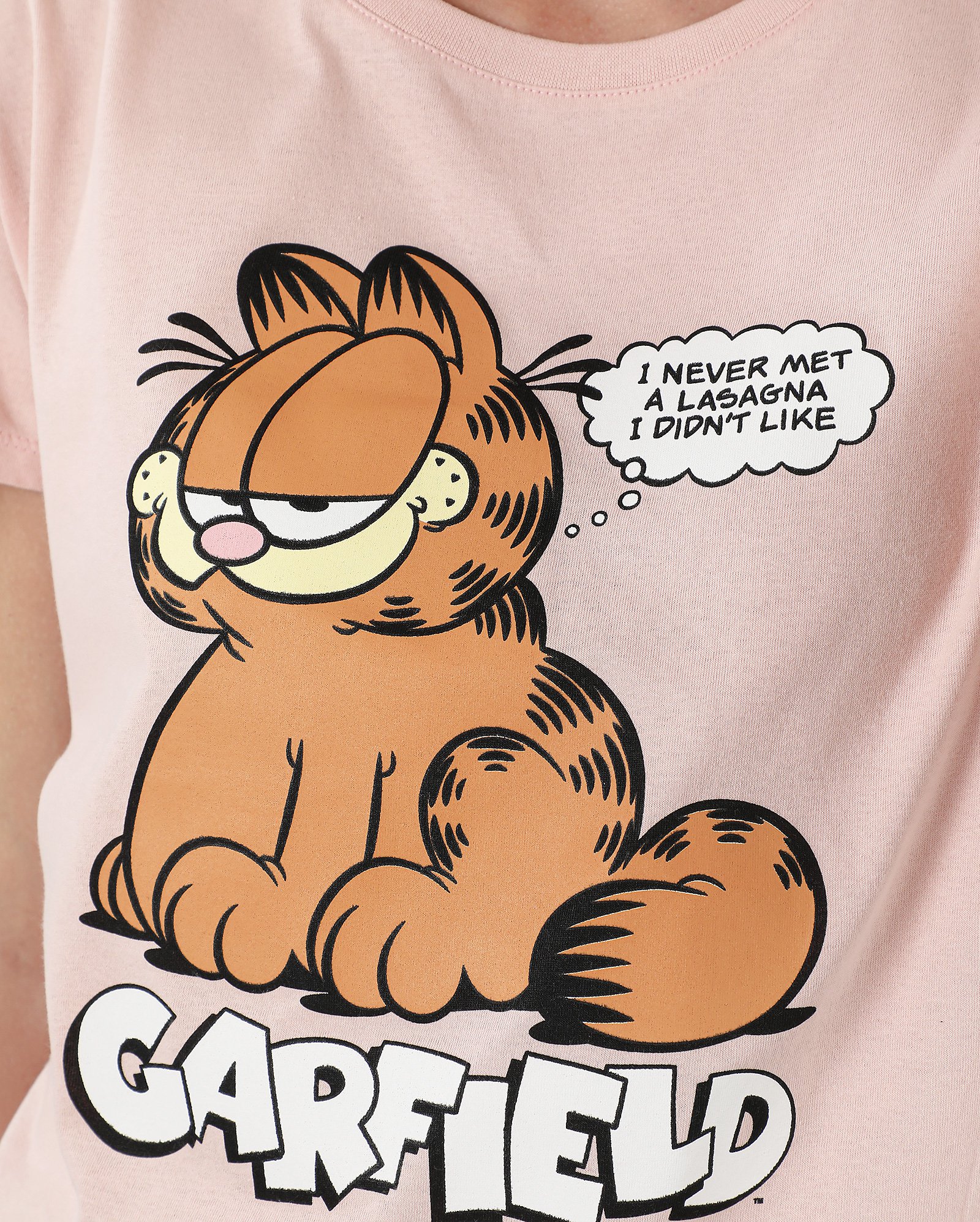 Riachuelo | Camiseta feminina lettering Garfield rosa l Nickelodeon