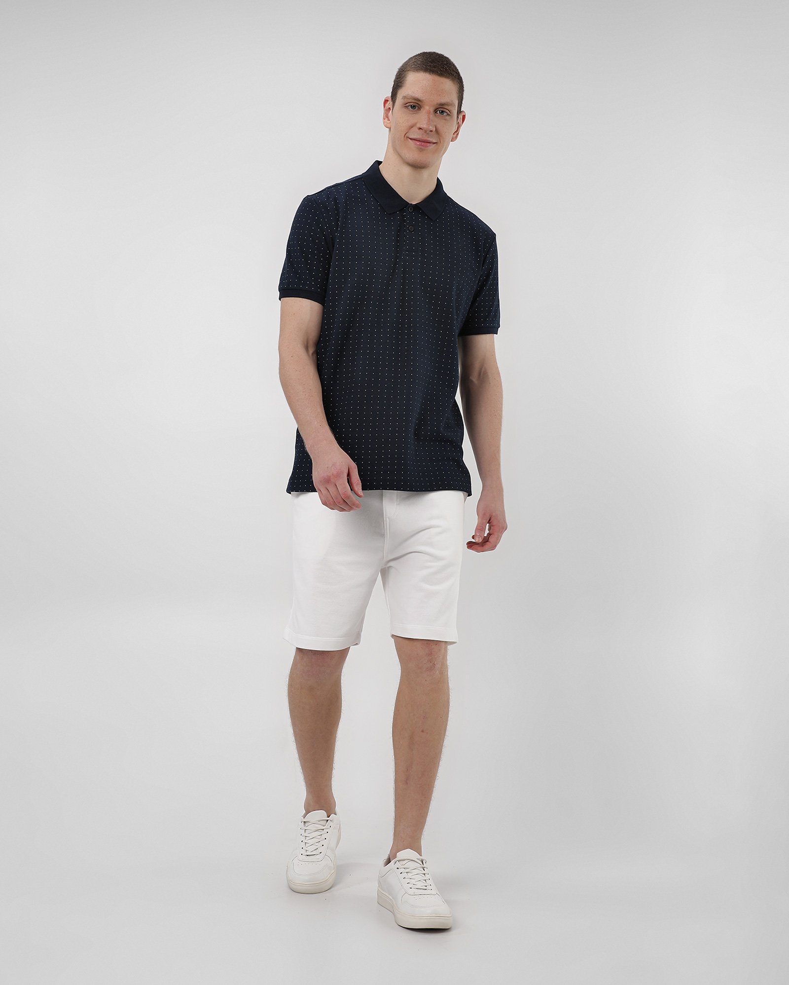 Riachuelo | Polo masculina regular poá - Azul Escuro Mescla