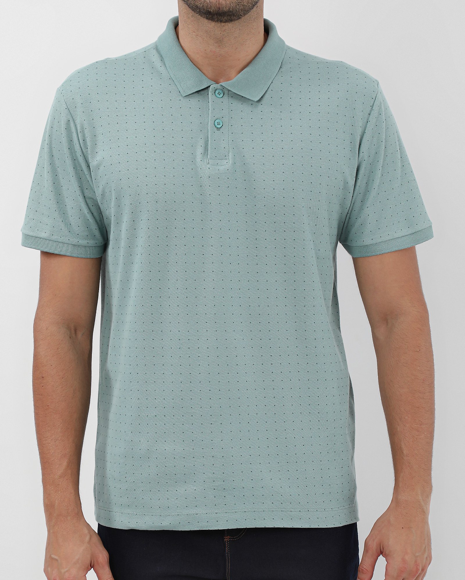 Riachuelo | Polo masculina regular poá verde