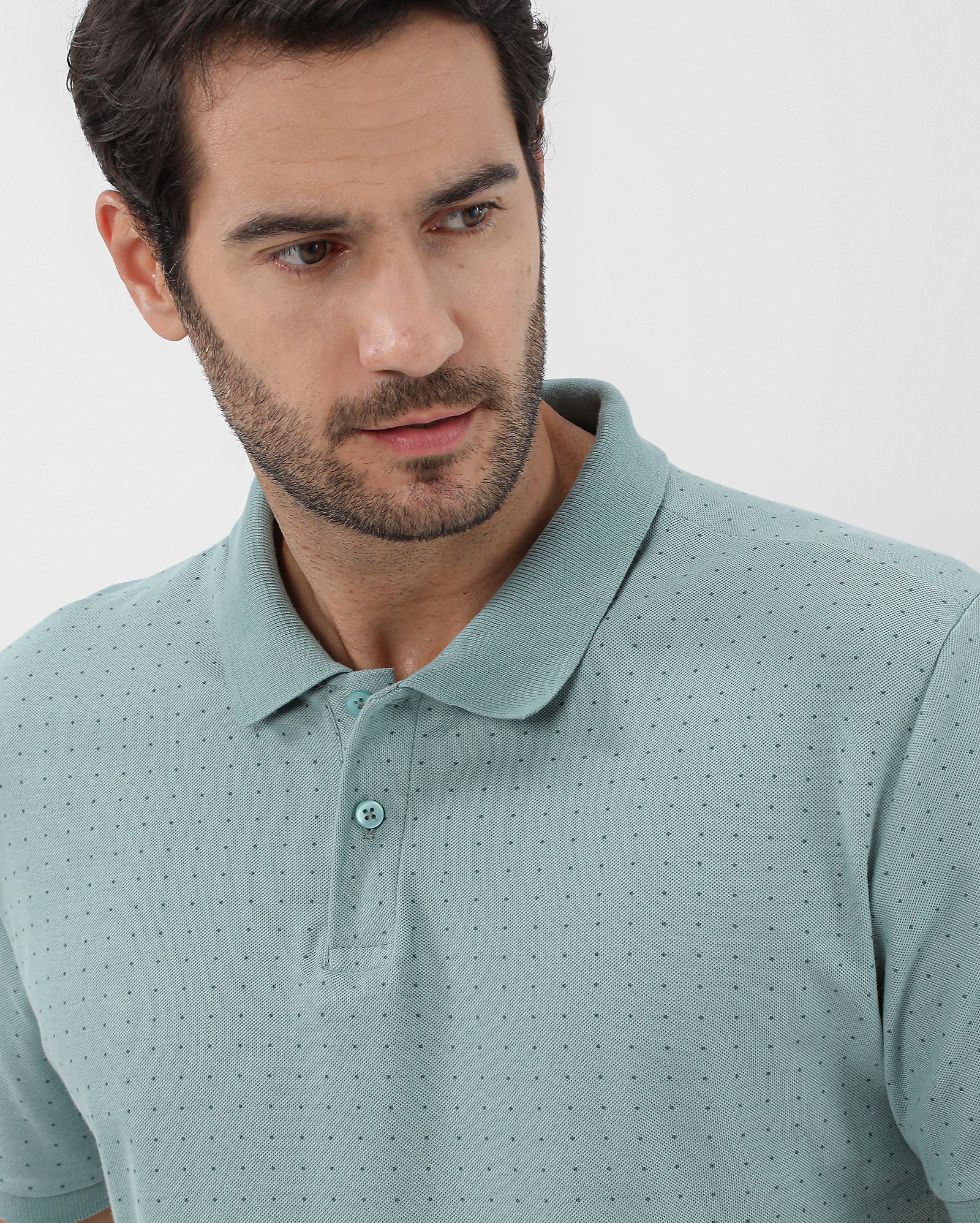 Riachuelo | Polo masculina regular poá verde
