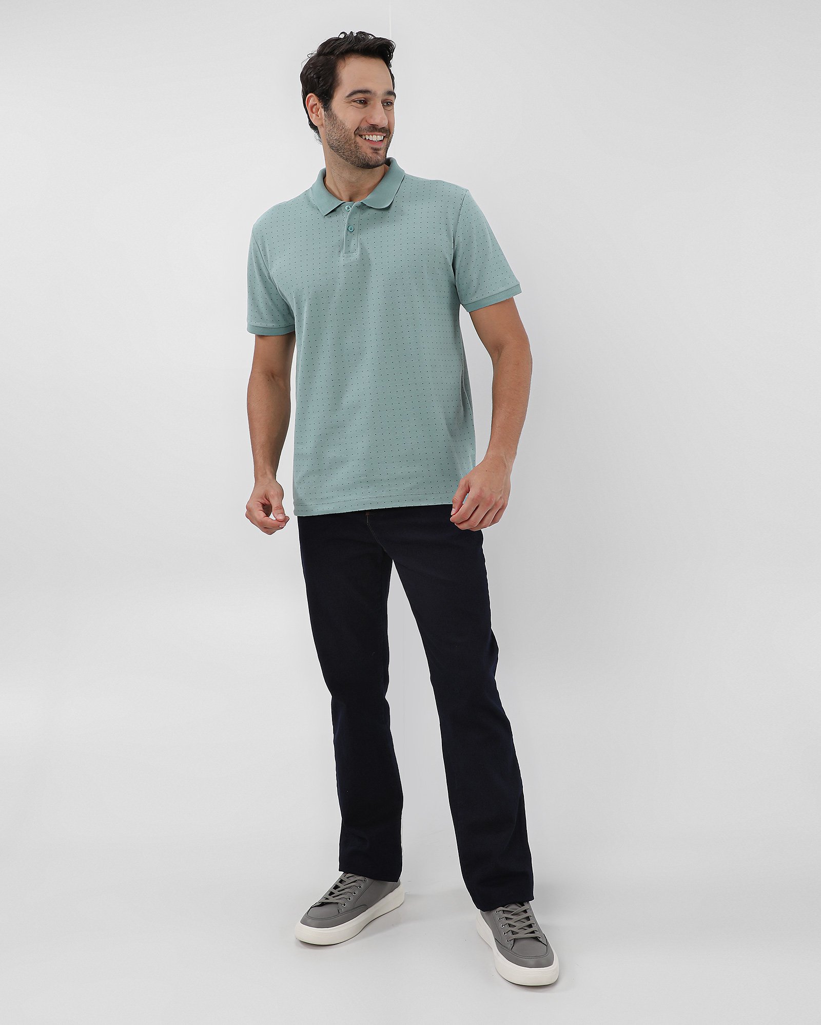 Riachuelo | Polo masculina regular poá verde