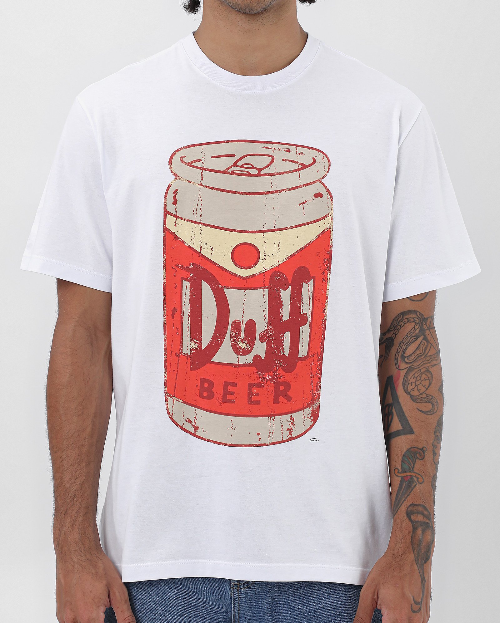 Camiseta masculina cerveja Duff branca | Fox The Simpsons | FANLAB Oficial