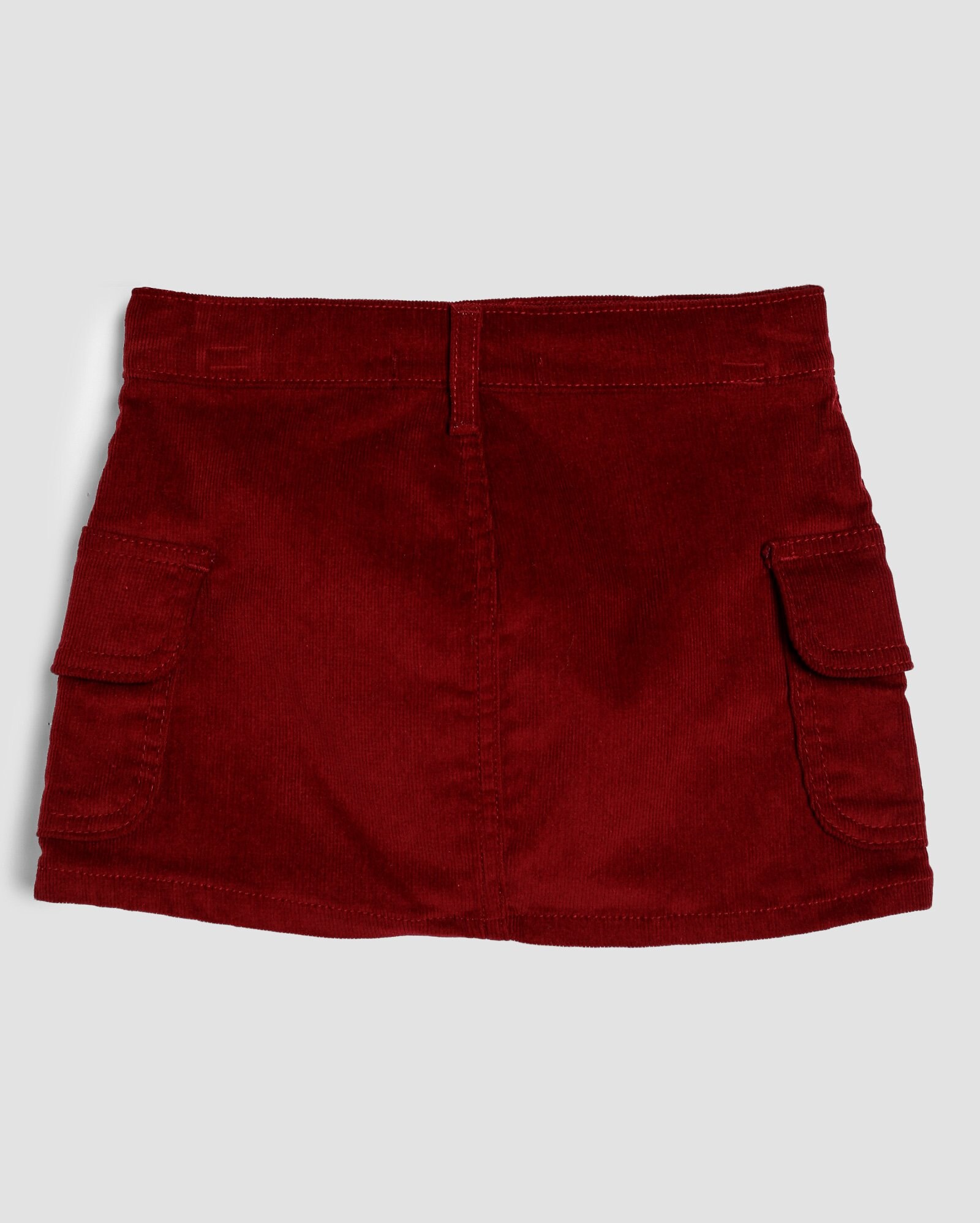 Riachuelo | Mini saia infantil cargo de veludo cotelê 4-10A vermelha