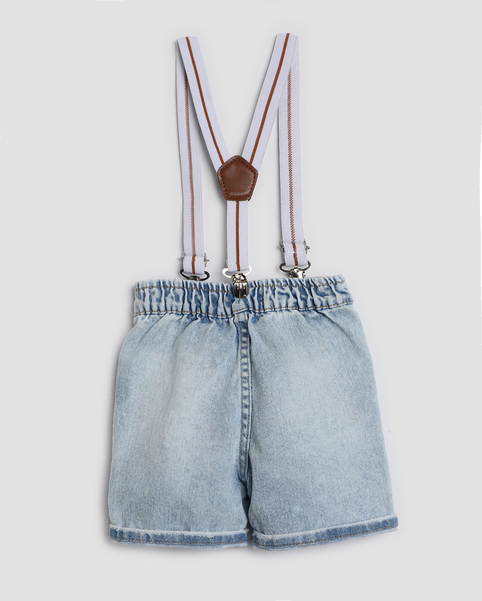 Riachuelo | Bermuda jeans infantil com suspensório 1-4A denim claro ...