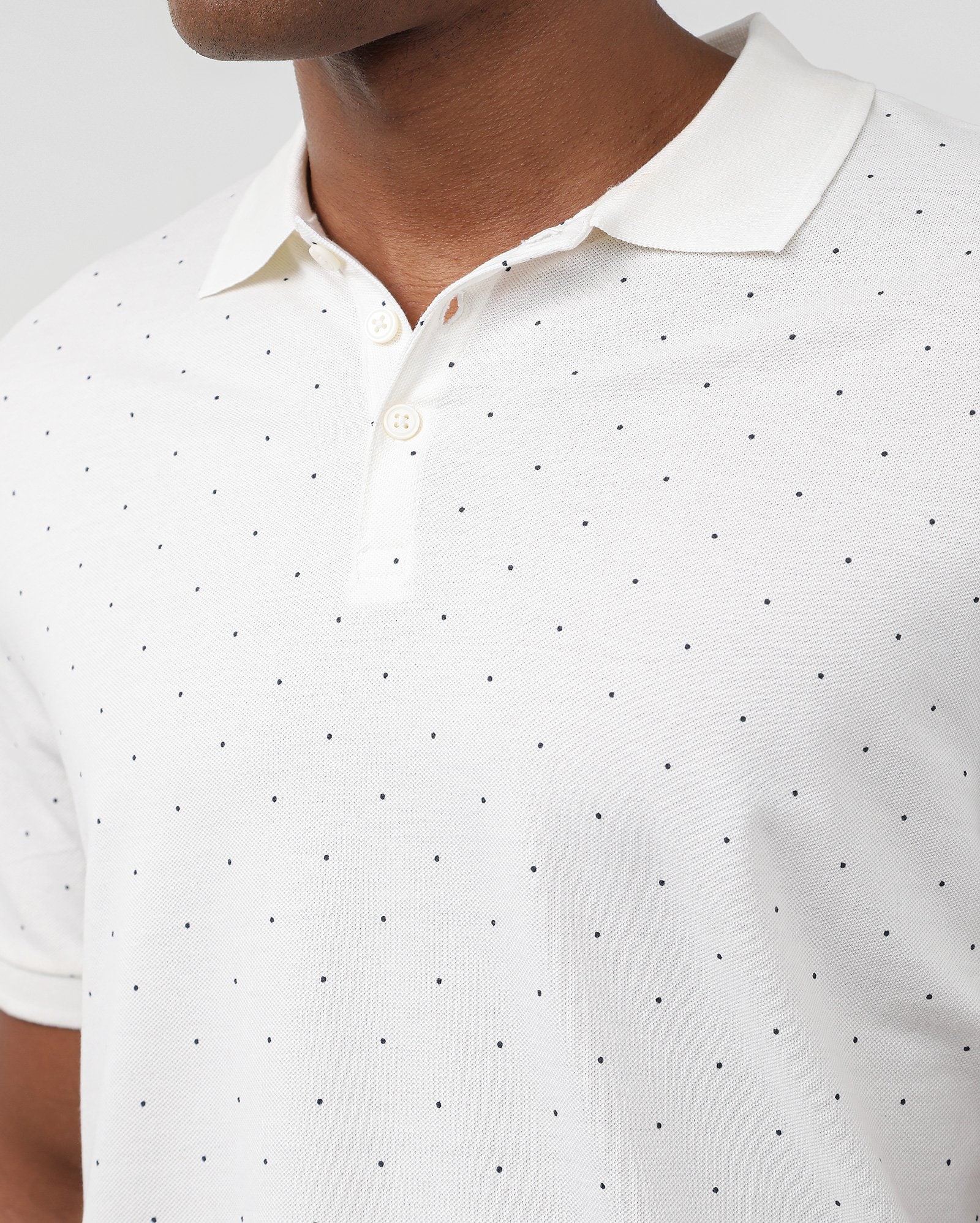 Riachuelo | Polo masculina poá - Branco