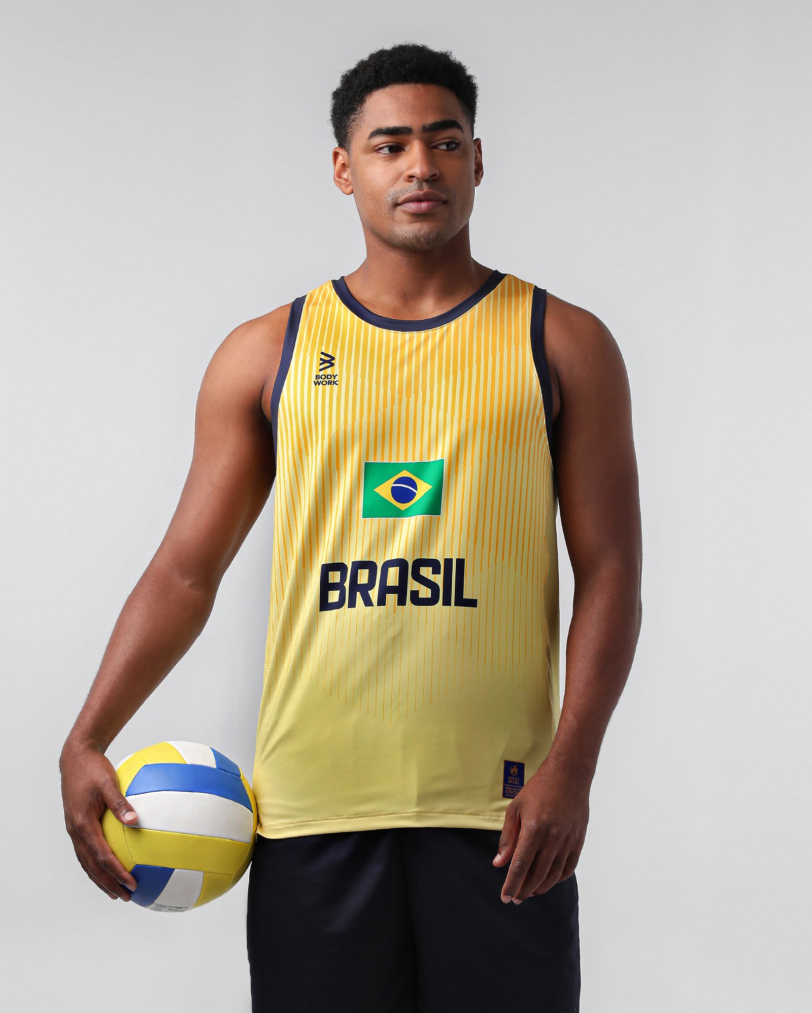Riachuelo | Regata masculina praia vôlei Brasil olímpica CBV - Amarelo ...