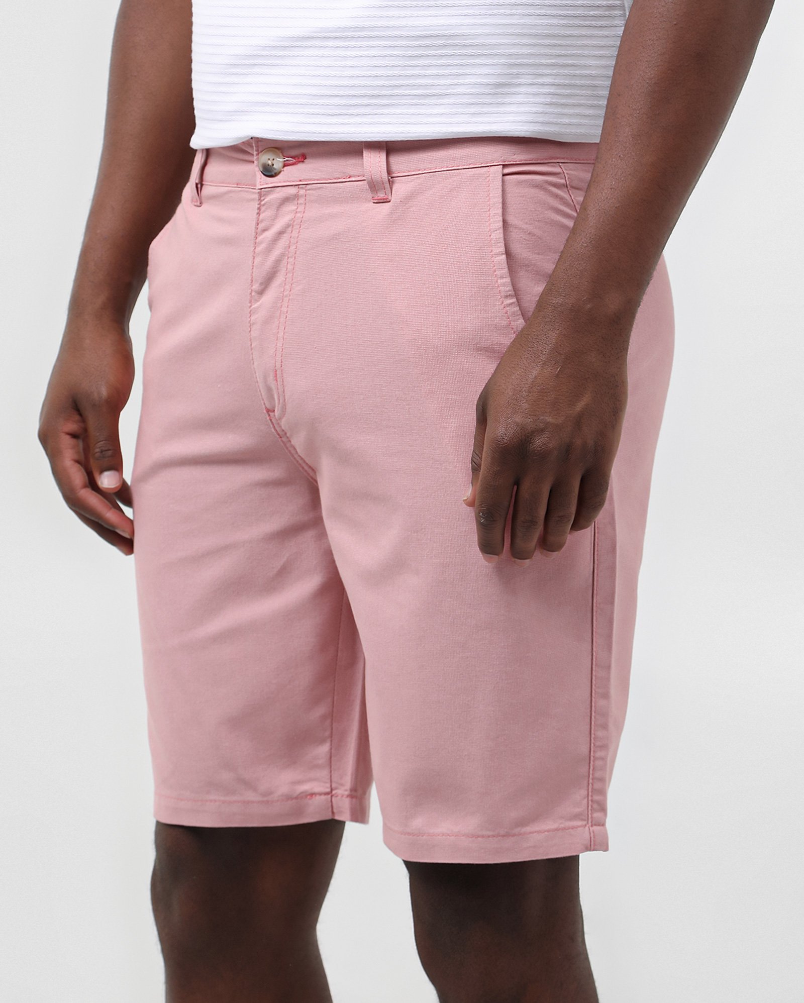 Riachuelo | Bermuda sarja masculina slim chino rosa | Pool Jeans
