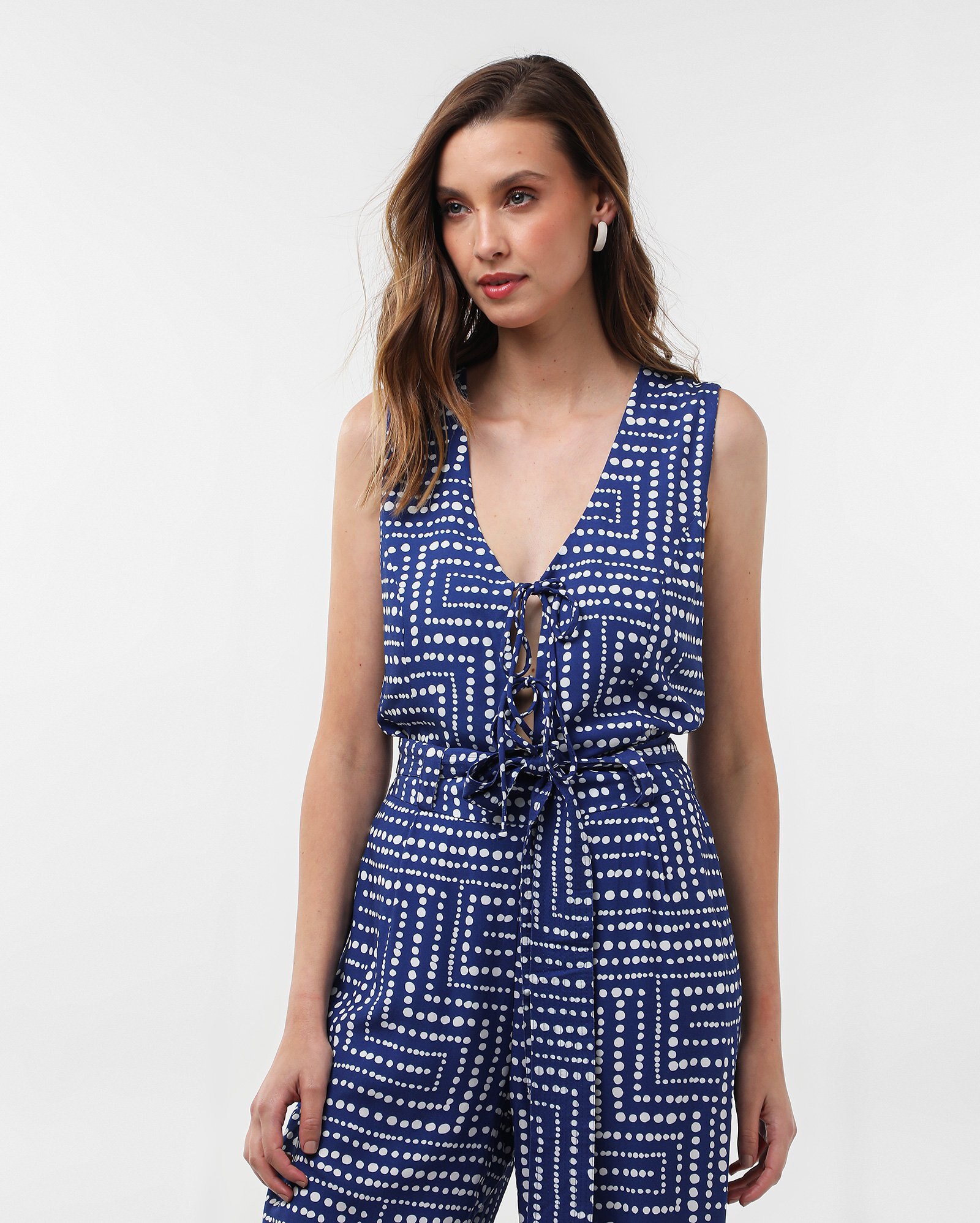 Riachuelo | Regata colete feminina laços frontais - Azul | AK by Riachuelo